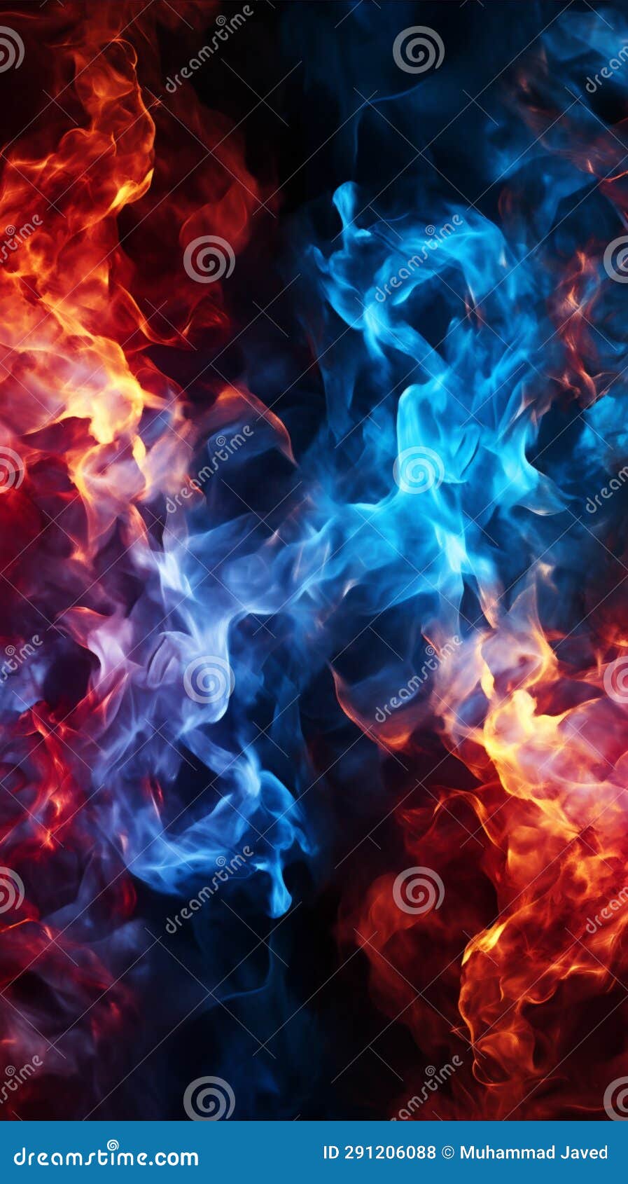 Red and Blue Fire on Balck Background Stock Illustration - Illustration ...