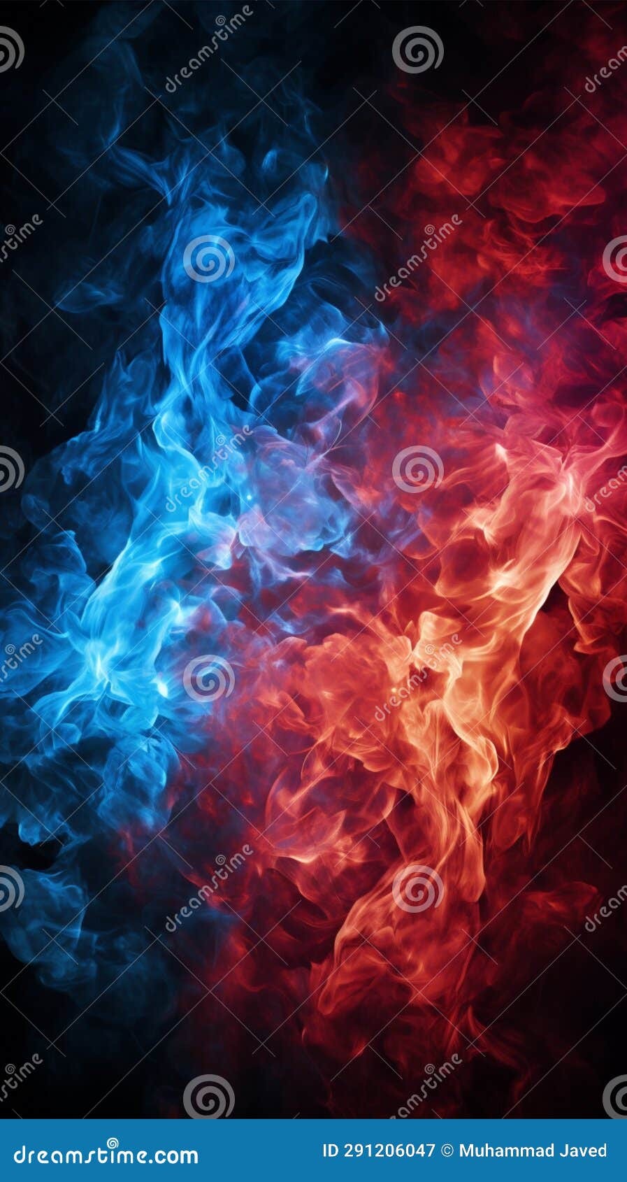 Red and Blue Fire on Balck Background Stock Illustration - Illustration ...