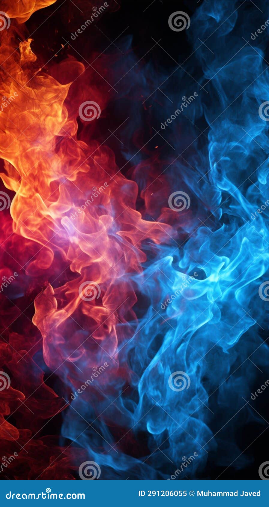 Blue Fire Art Wallpaper