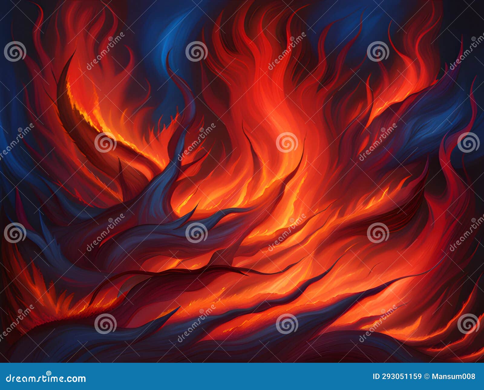 Red and Blue Fire Flame Pattern Background Stock Illustration ...