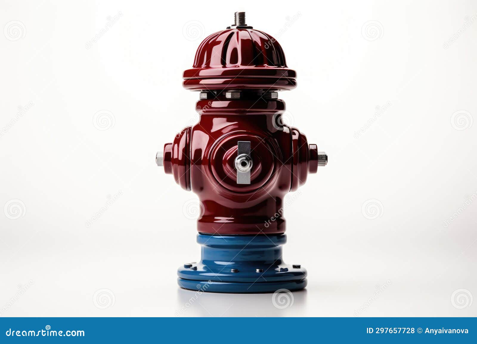 A Red and Blue Fire Hydrant on a White Surface, Clipart on White ...