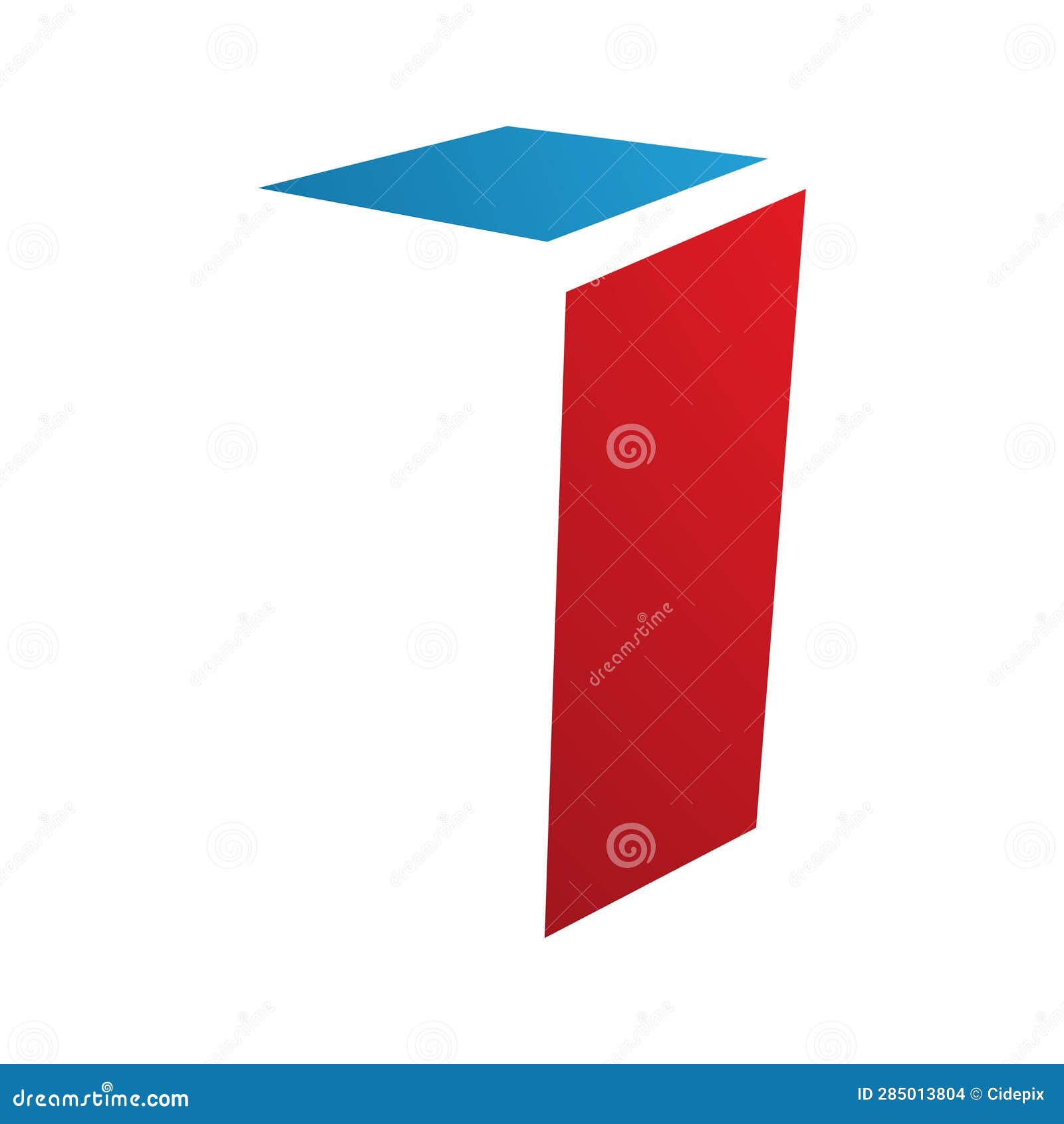 Red and Blue Folded Letter I Icon Stock Vector - Illustration of round ...