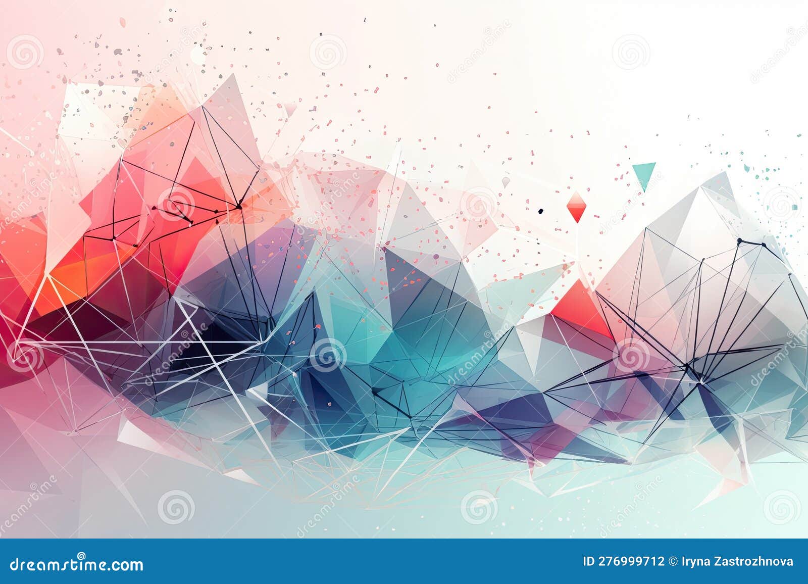 Red-blue Geometric Triangular Background. Generative Ai Stock ...