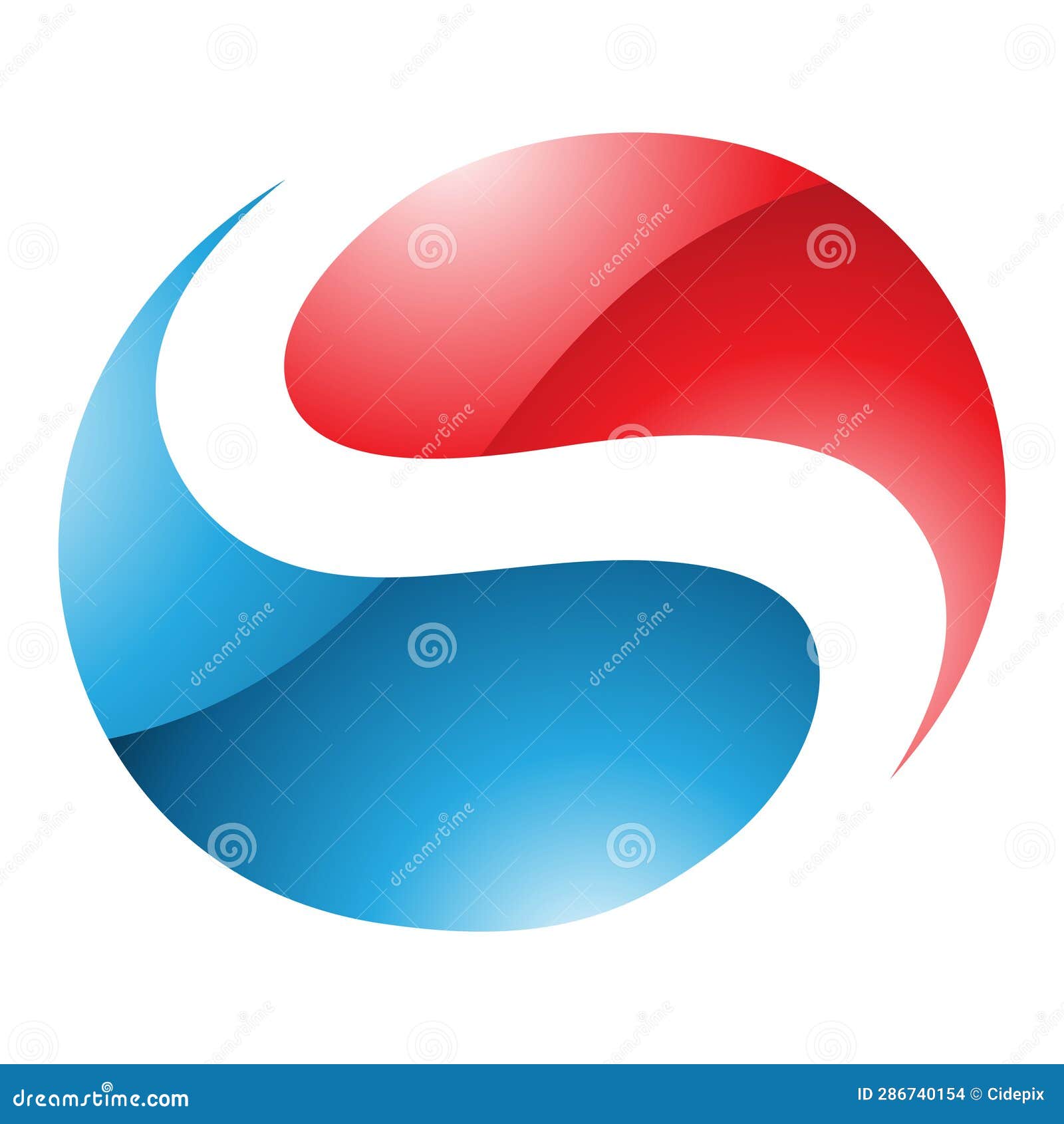 Red and Blue Glossy Circle Shaped Letter S Icon Stock Vector ...