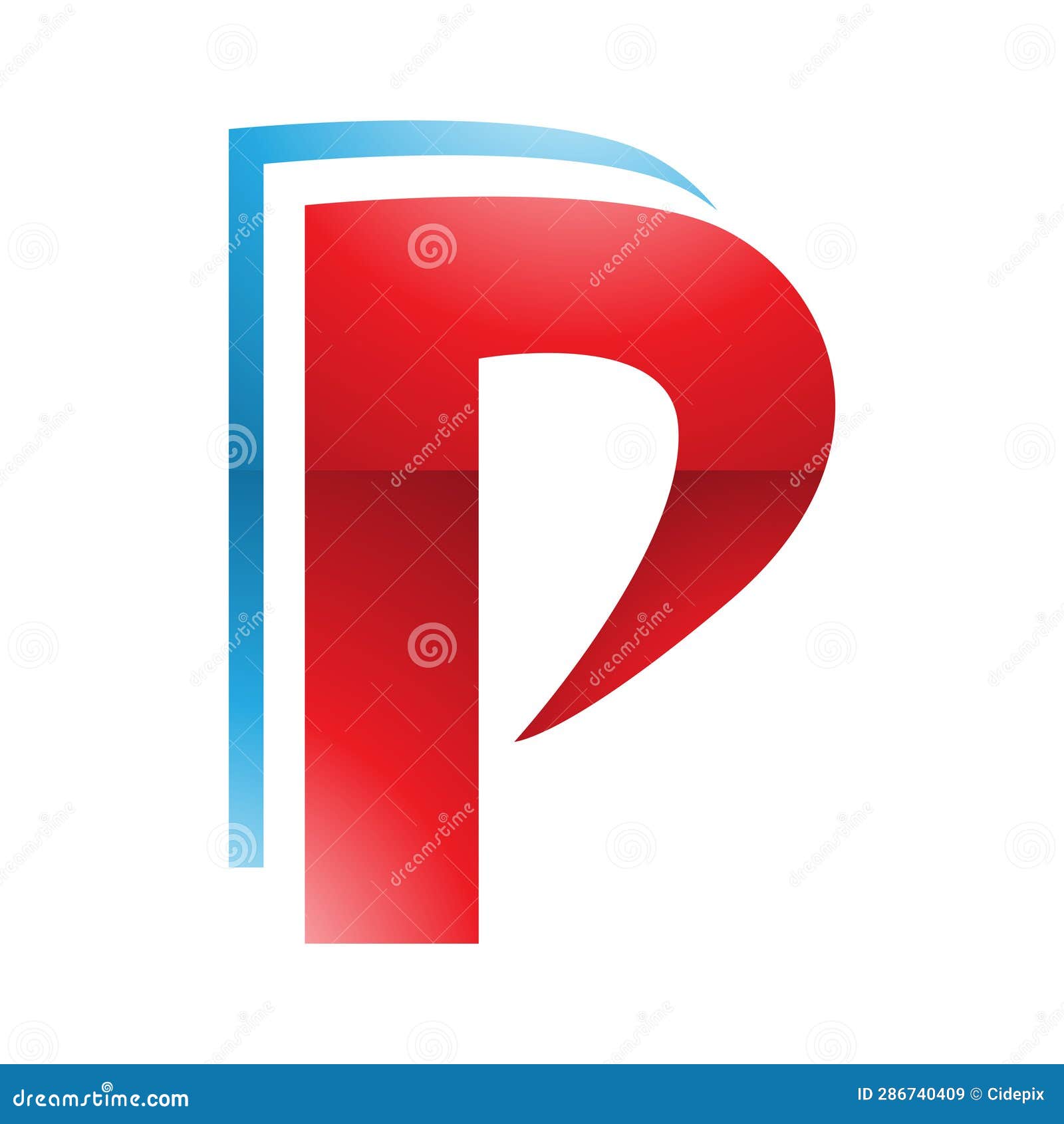 Red and Blue Glossy Layered Letter P Icon Stock Vector - Illustration ...