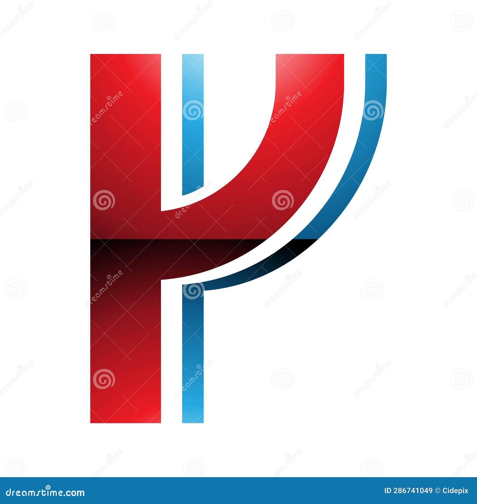 Red and Blue Glossy Striped Shaped Letter Y Icon Stock Vector ...