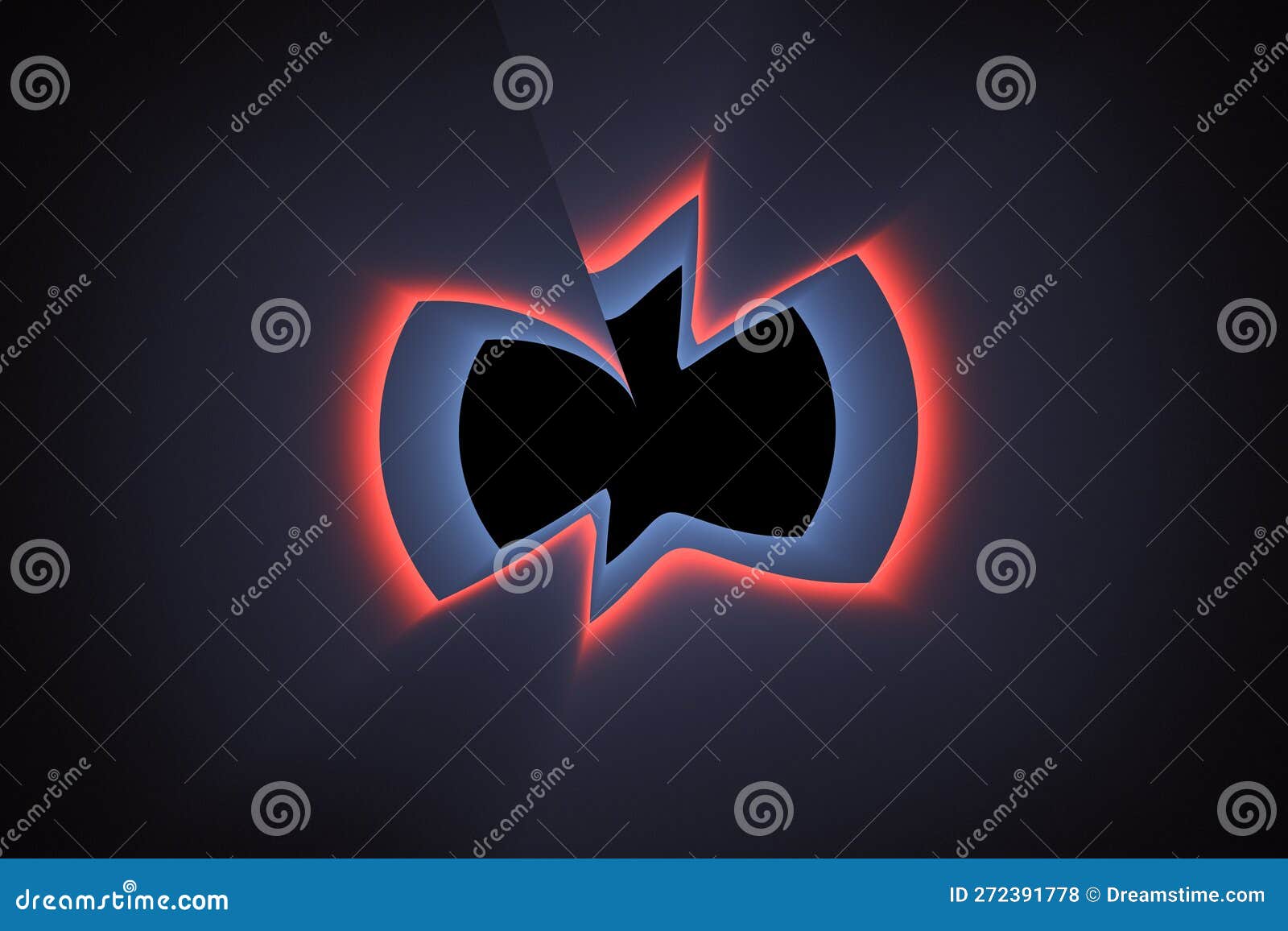 Red Blue Glowing Broken Pattern in the Form of a Hole on a Black ...