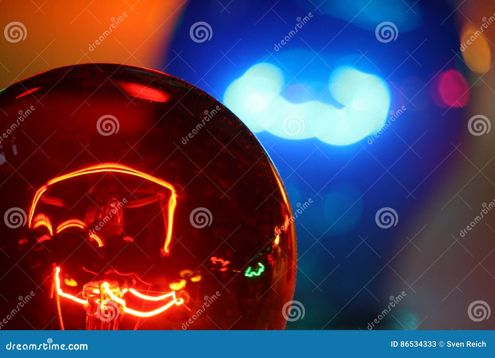 Red and blue glowing bulbs stock image. Image of color - 86534333