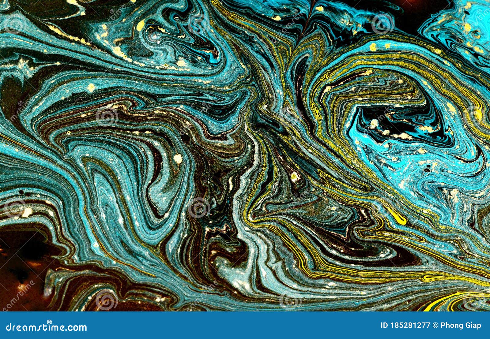 Red, Blue and Gold Abstract Paint Marble Background. Stock Image ...