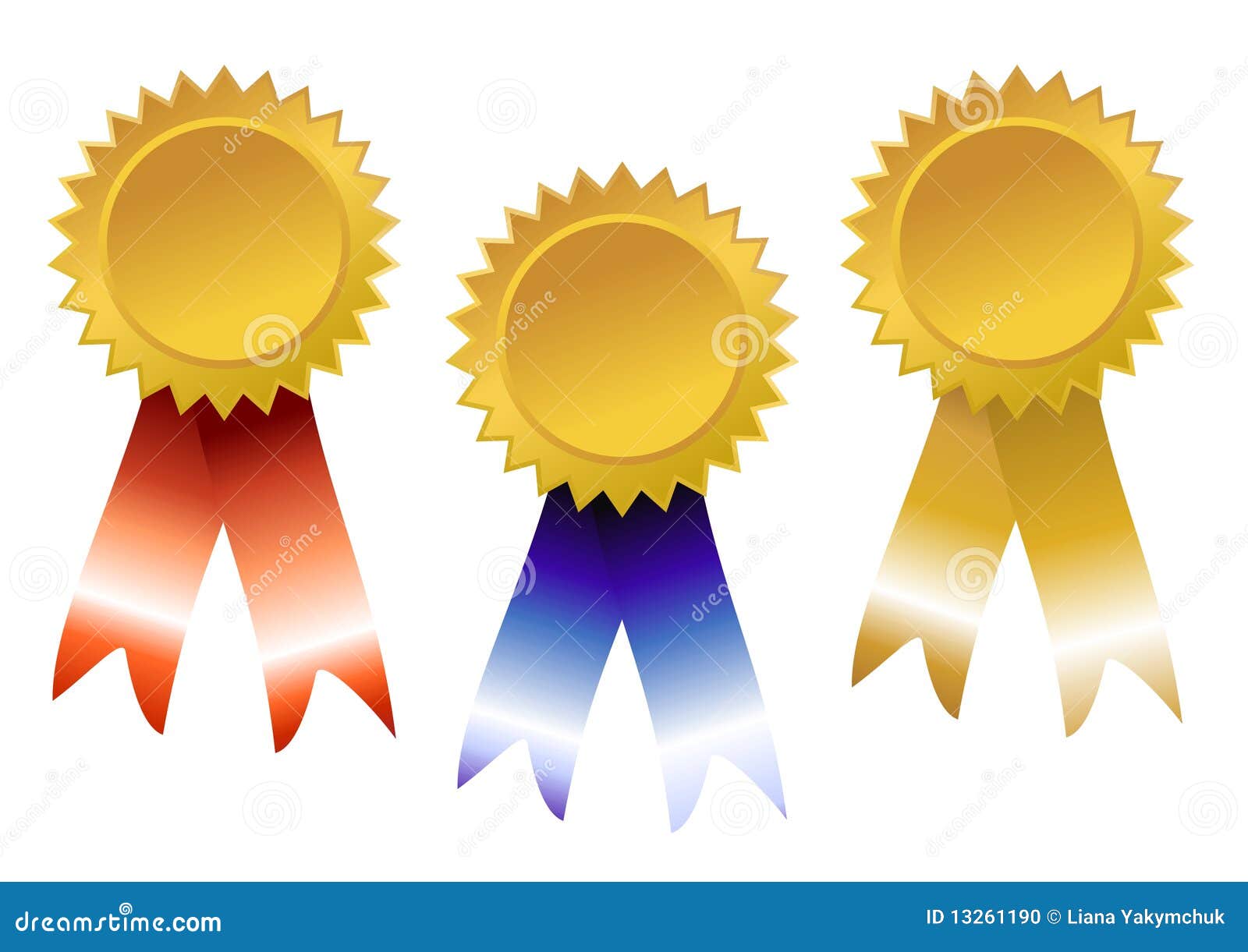 Red, blue and gold awards stock vector. Illustration of isolated - 13261190