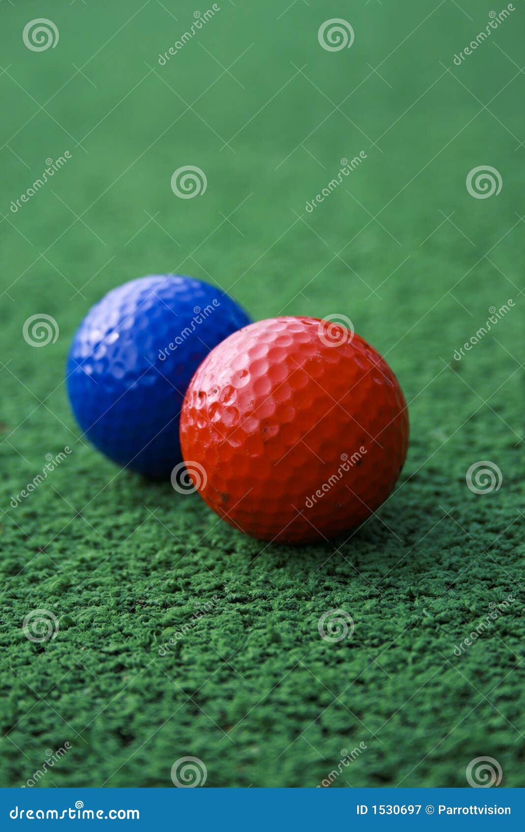 Red and Blue Golf Balls stock image. Image of round, together - 1530697