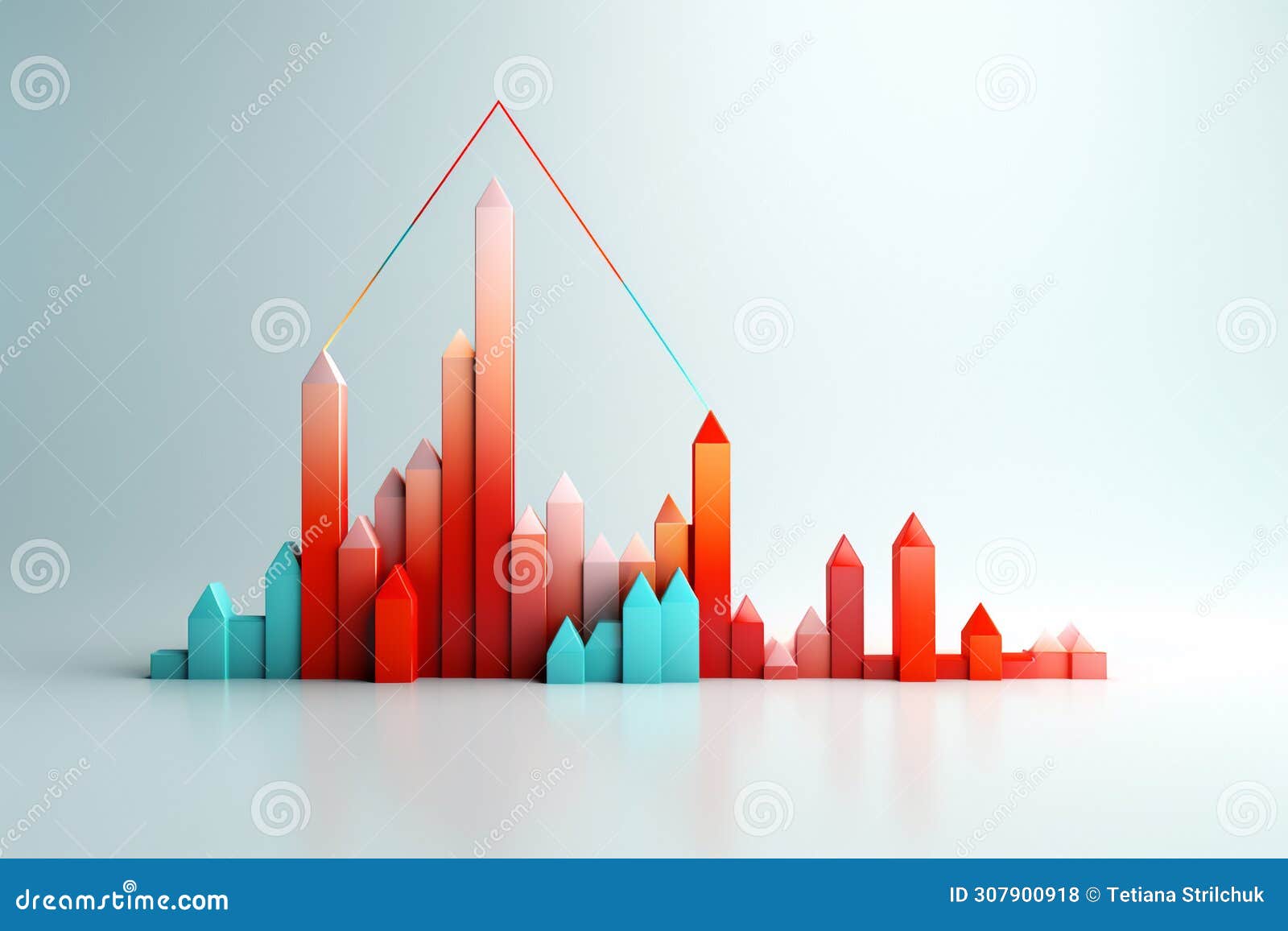 Red and Blue Graph on White Background. Linear Diagram for Chart Design ...
