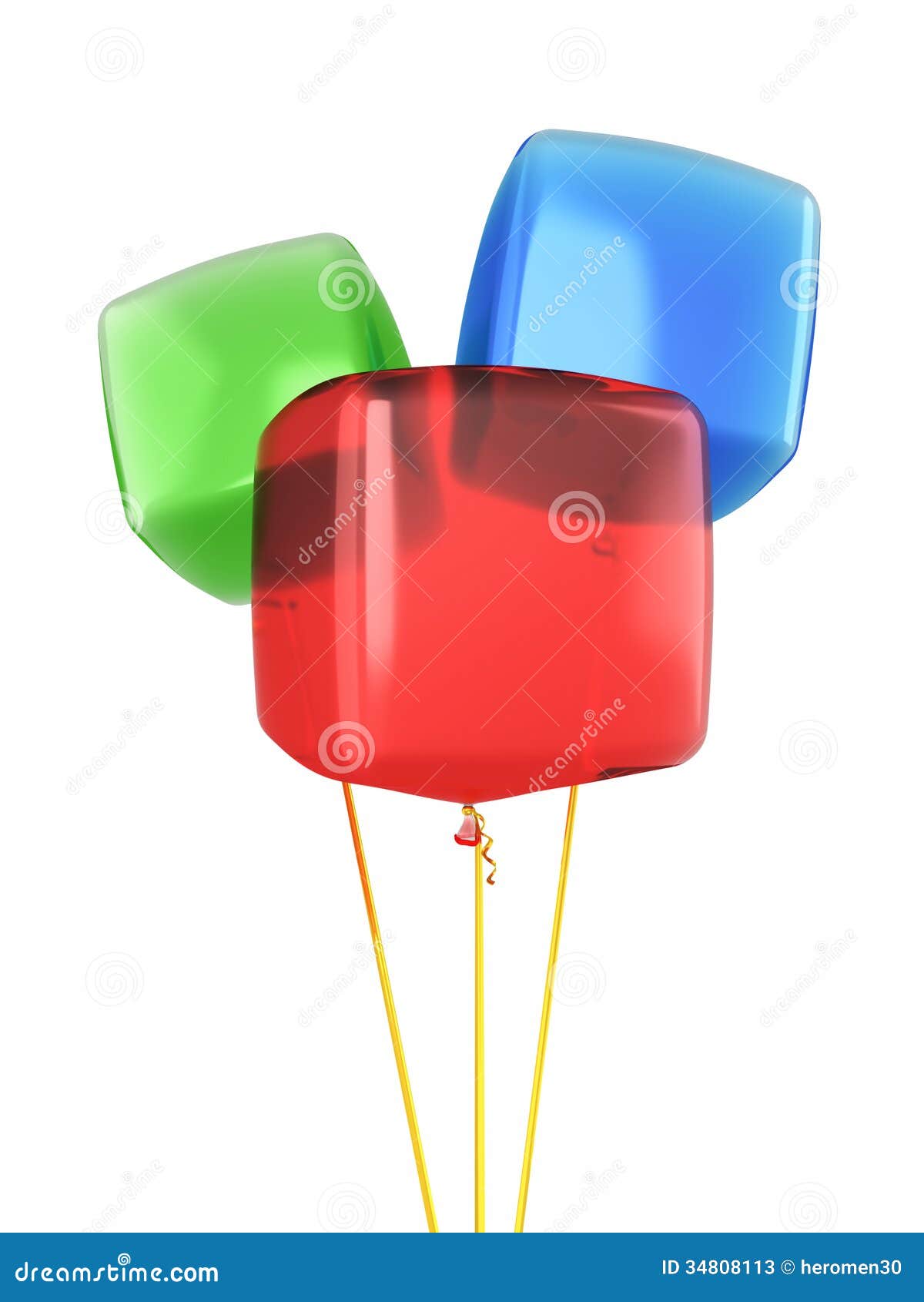 Red Blue Green Cube Balloons Stock Illustration - Illustration of cube ...