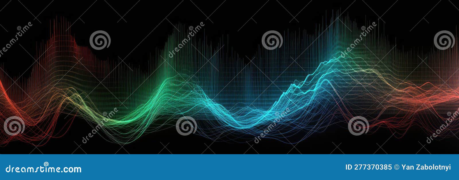 Red Blue Green a Digital Representation of Sound Waves in an Array of ...