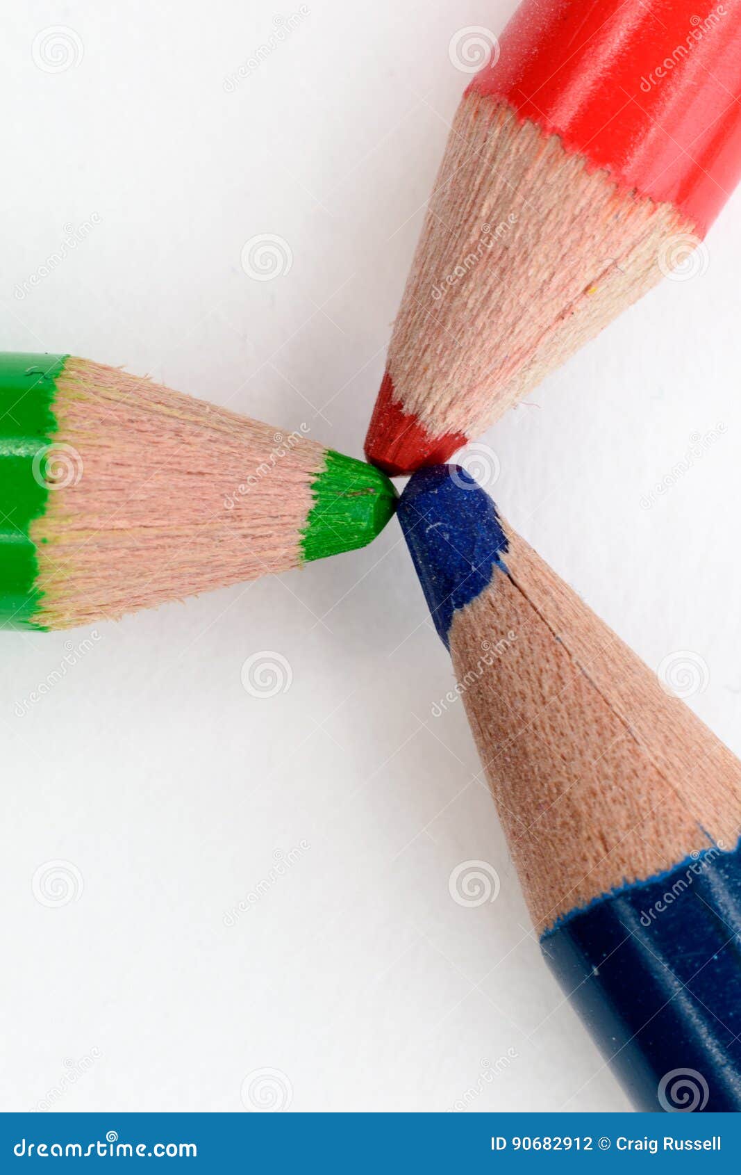 Red blue and green pencil stock photo. Image of isolated - 90682912