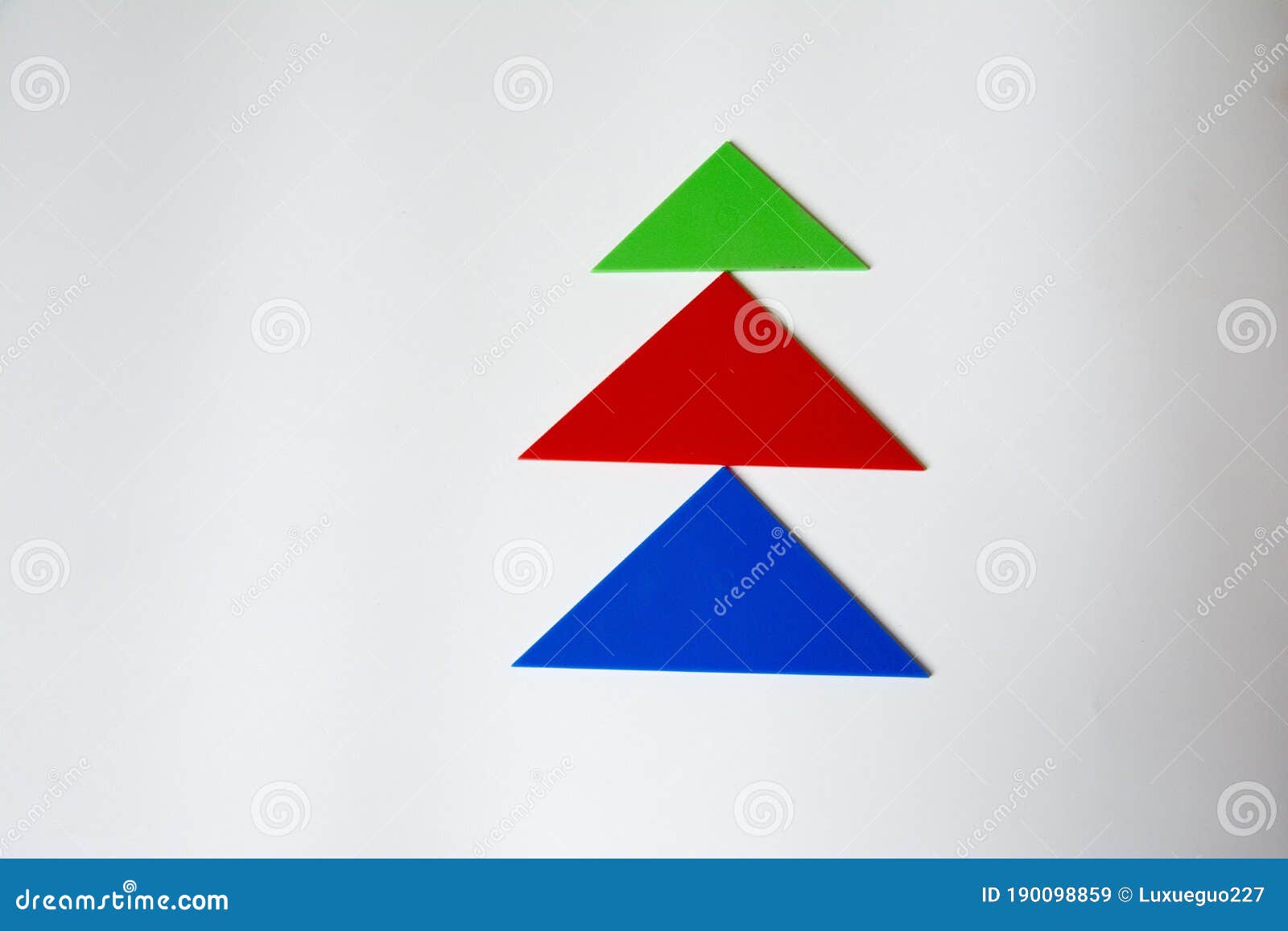 Red Blue Green Plastic Triangle Stock Image - Image of background ...