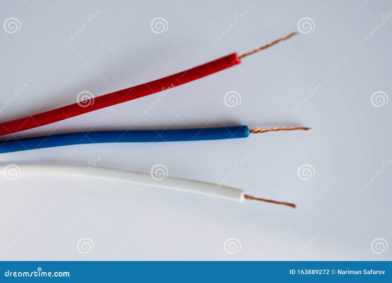 Red blue and green wire stock photo. Image of closeup - 163889272