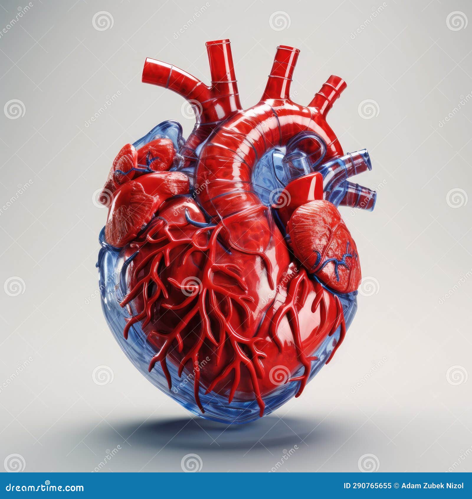 A red and blue heart stock illustration. Illustration of generated ...