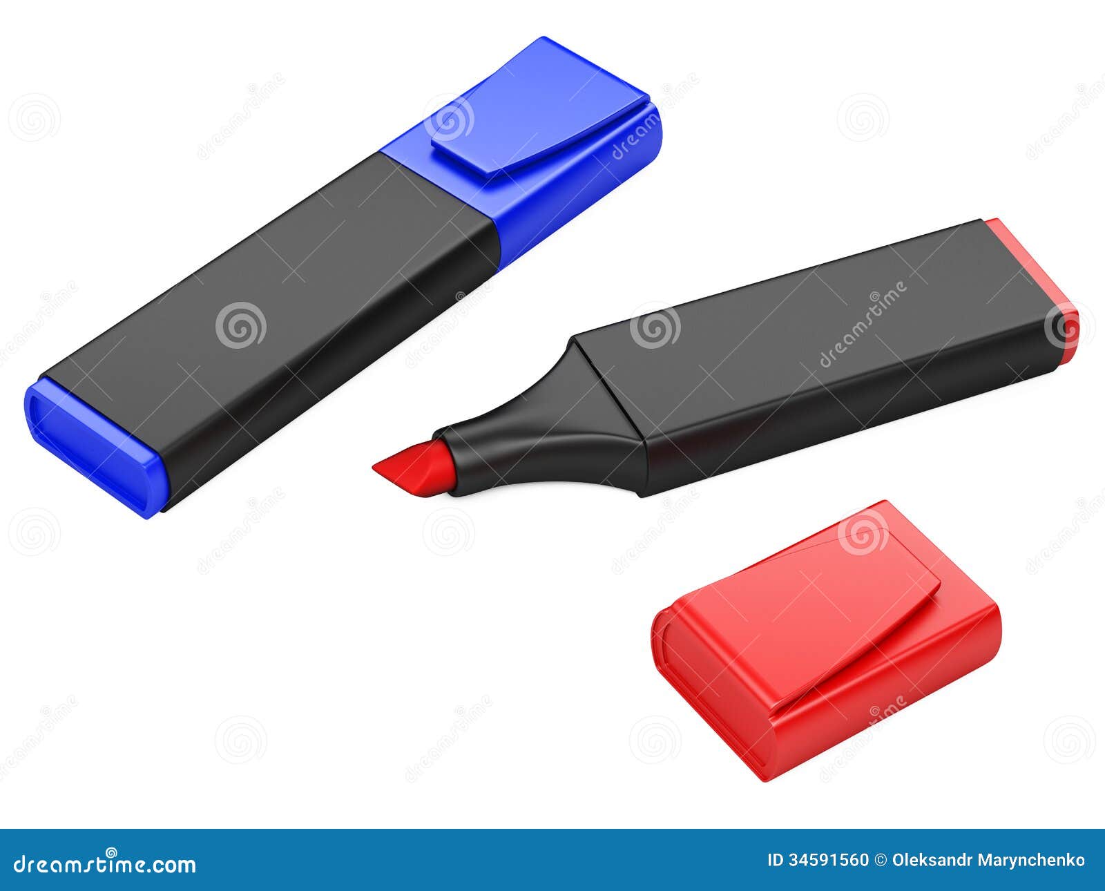 Blue Highlighter Arrow Set Isolated On Transparent Background. Marker ...