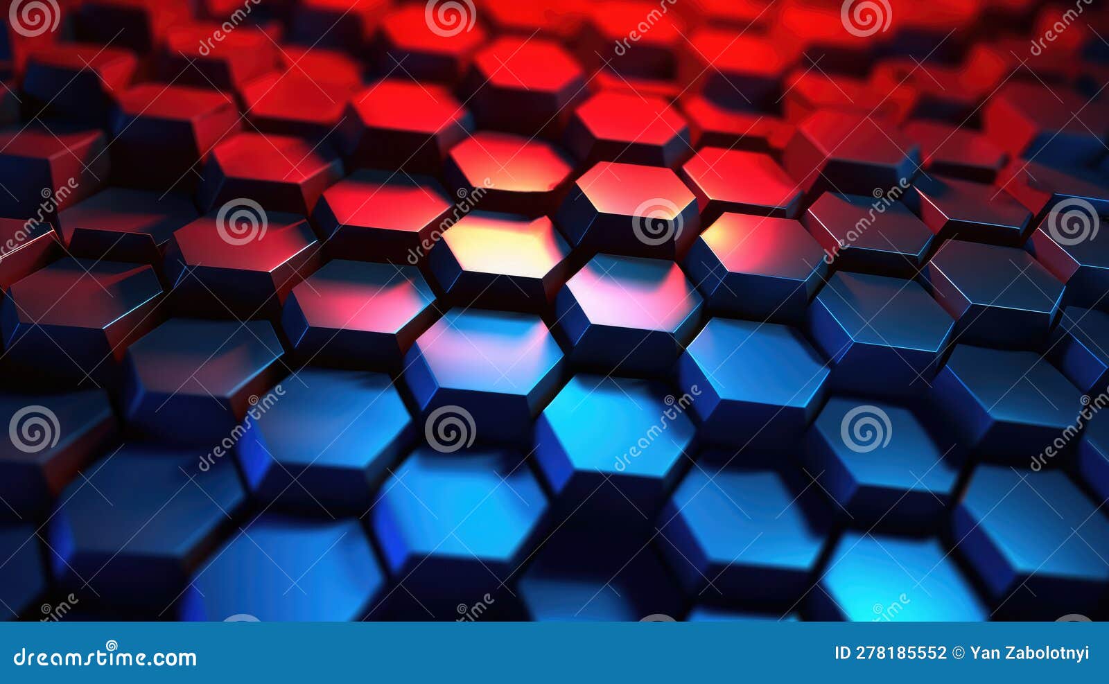 Red Blue Honeycomb Technology Background. Generative AI Stock ...