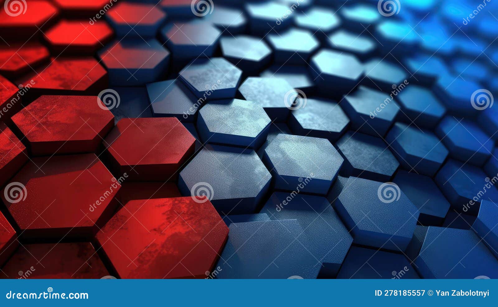 Red Blue Honeycomb Technology Background. Generative AI Stock ...