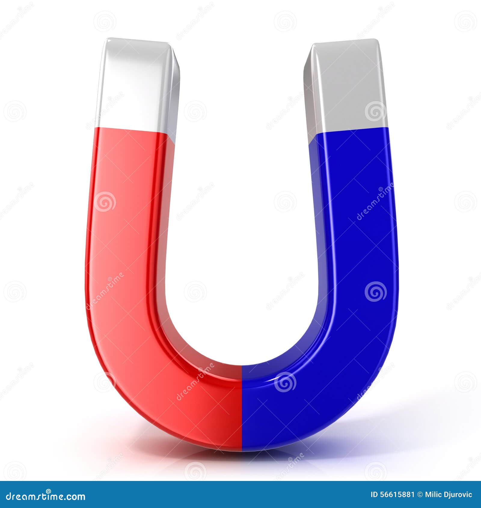 Red and Blue Horseshoe Magnet. Front View Stock Illustration ...