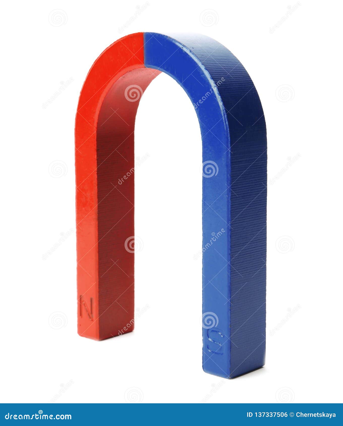 Red and Blue Horseshoe Magnet on White Stock Photo - Image of shape ...