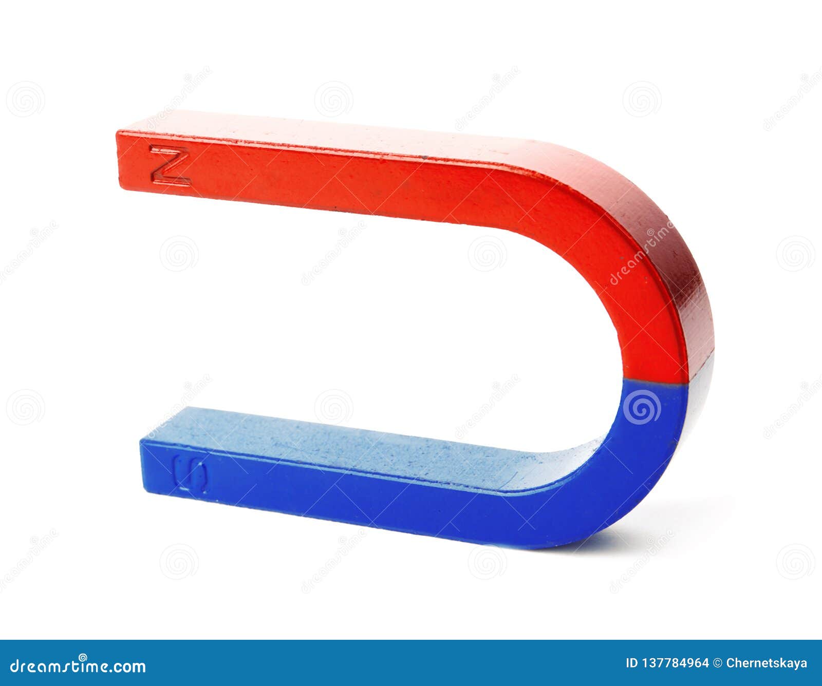 Red and Blue Horseshoe Magnet Stock Photo - Image of power, metallic ...