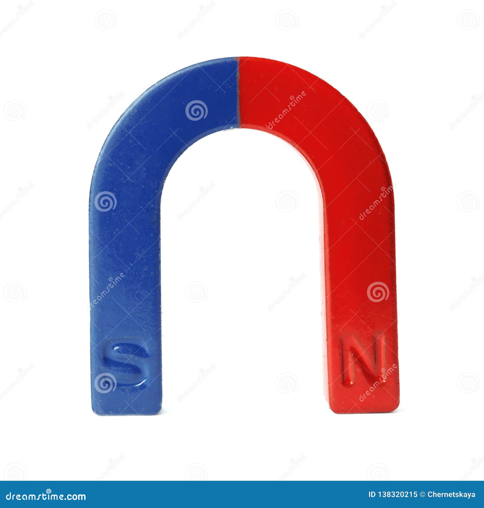 Red and Blue Horseshoe Magnet Isolated Stock Image - Image of metal ...