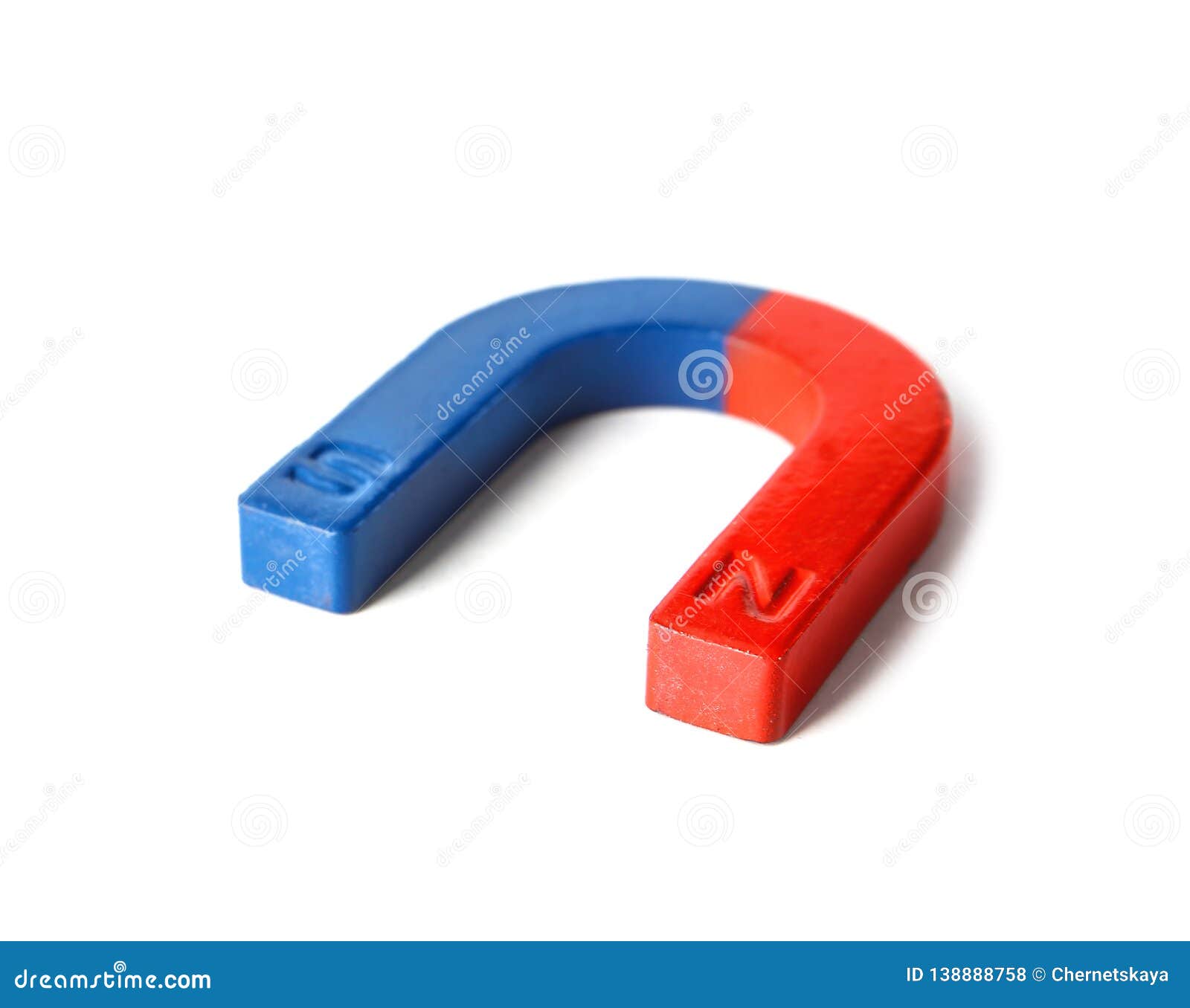 Red and Blue Horseshoe Magnet on White Stock Photo - Image of school ...