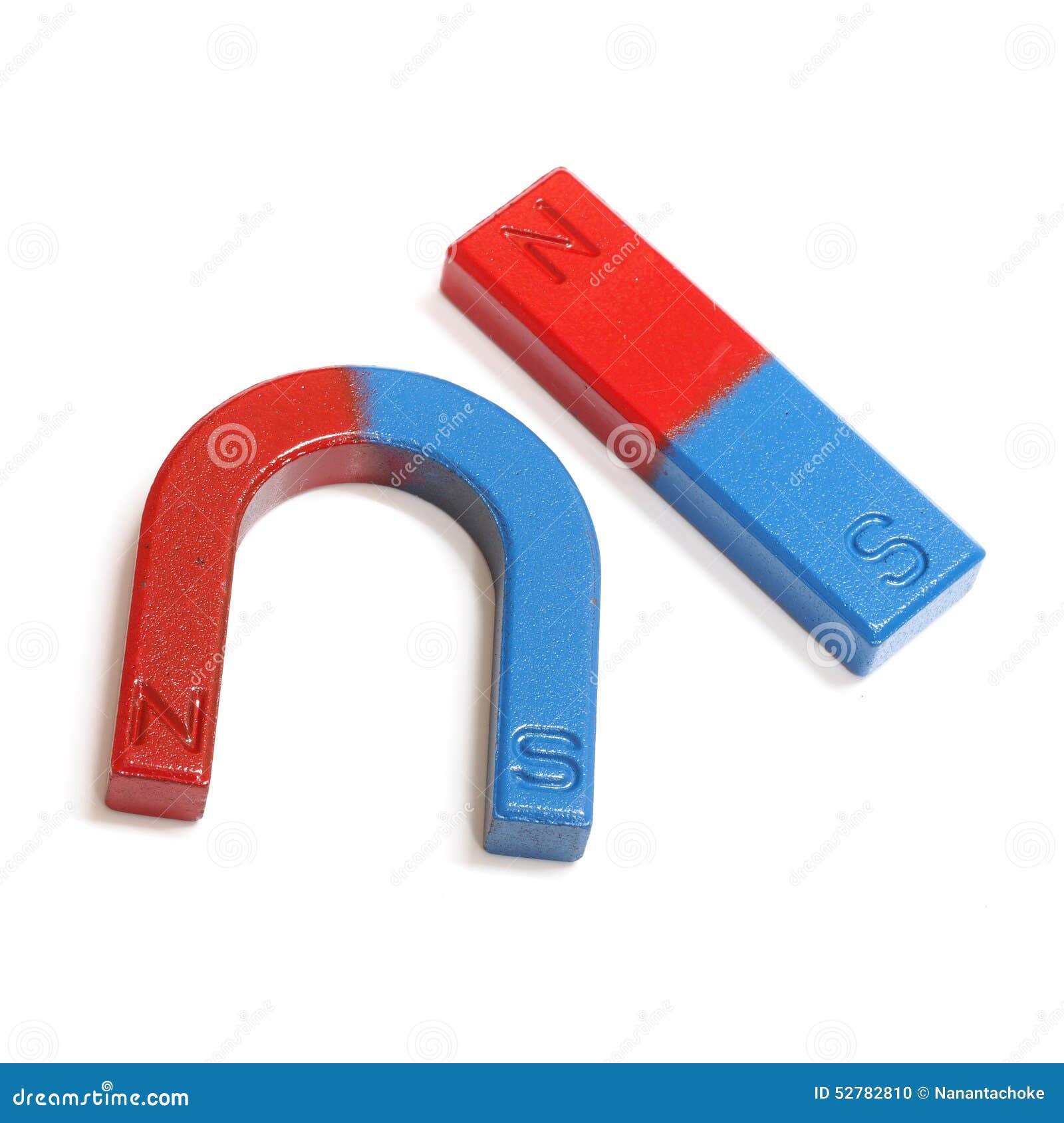 Red and Blue Horseshoe Magnet Isolated on White Background Stock Photo ...