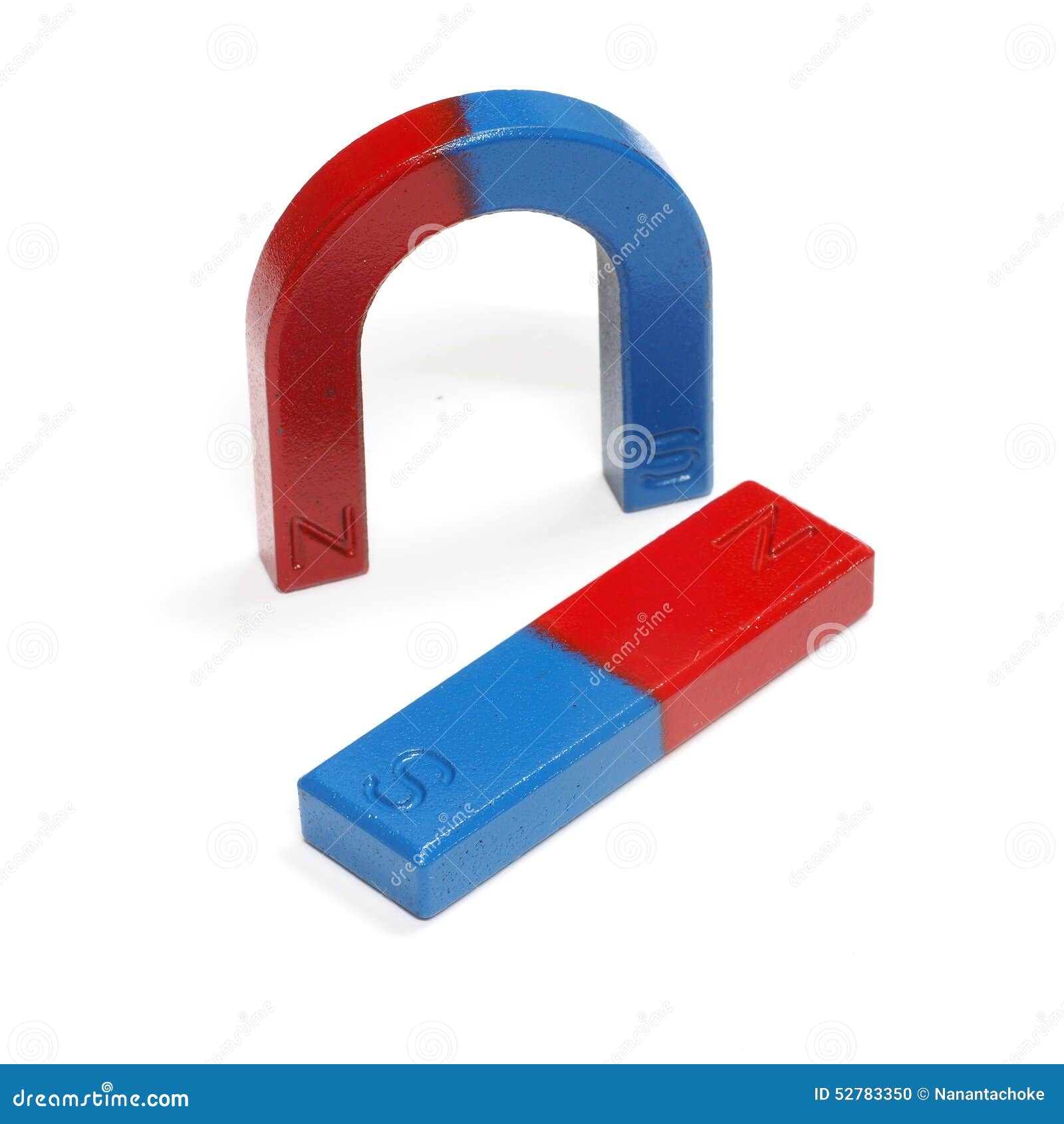 Red and Blue Horseshoe Magnet Isolated on White Background Stock Photo ...