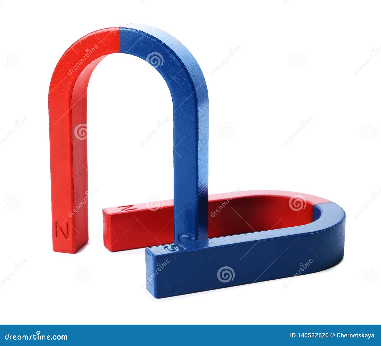 Red and Blue Horseshoe Magnets Stock Photo - Image of magnetism, pole ...