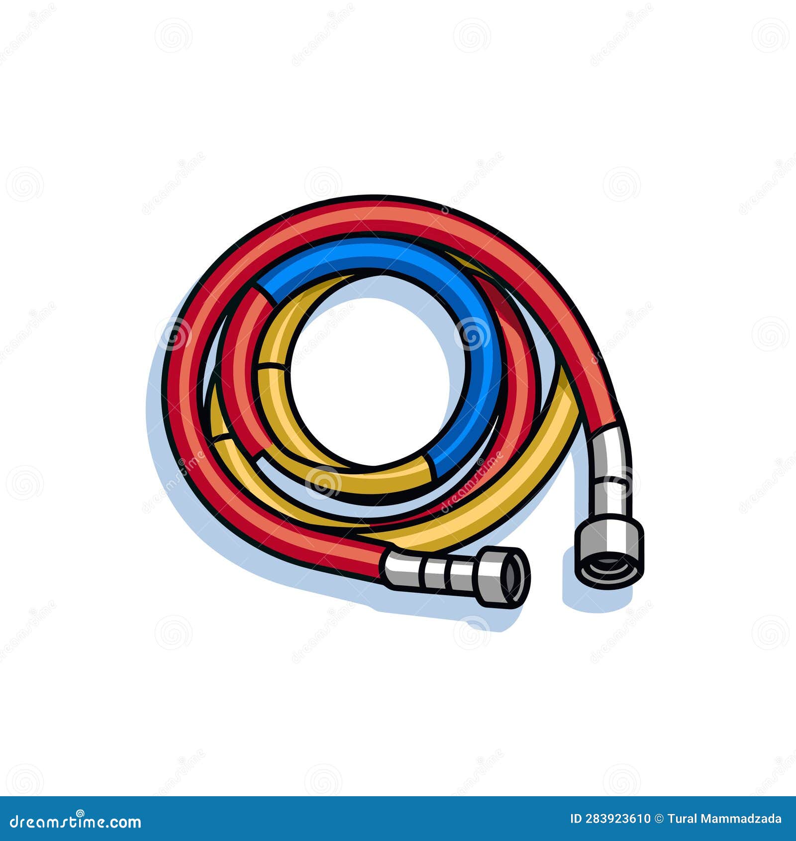 Vector of a Connection of Red, Blue, and White Hoses in a Flat Vector ...