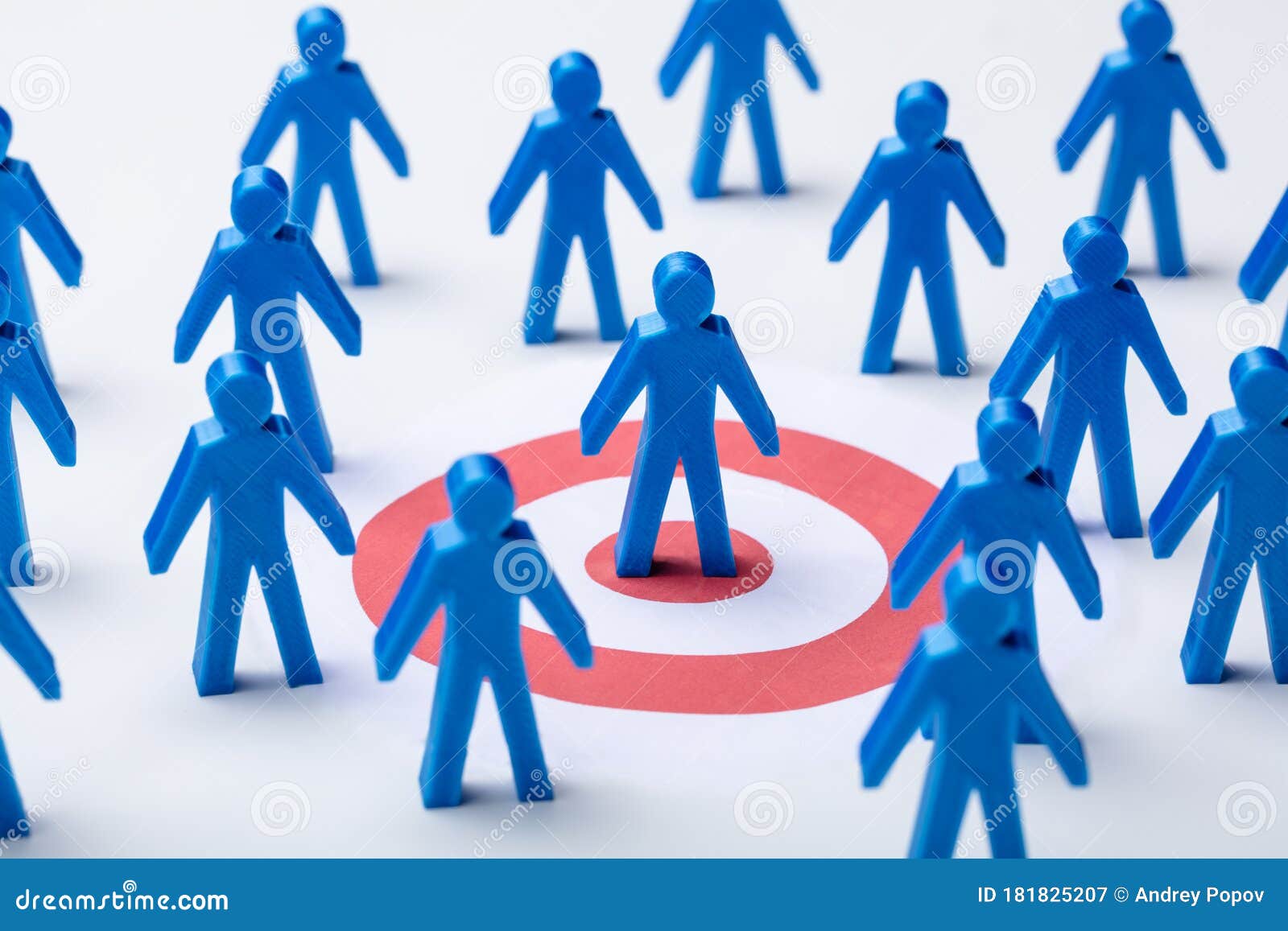 Red, Blue Human Figure and Darts Target on White Background Stock Image ...