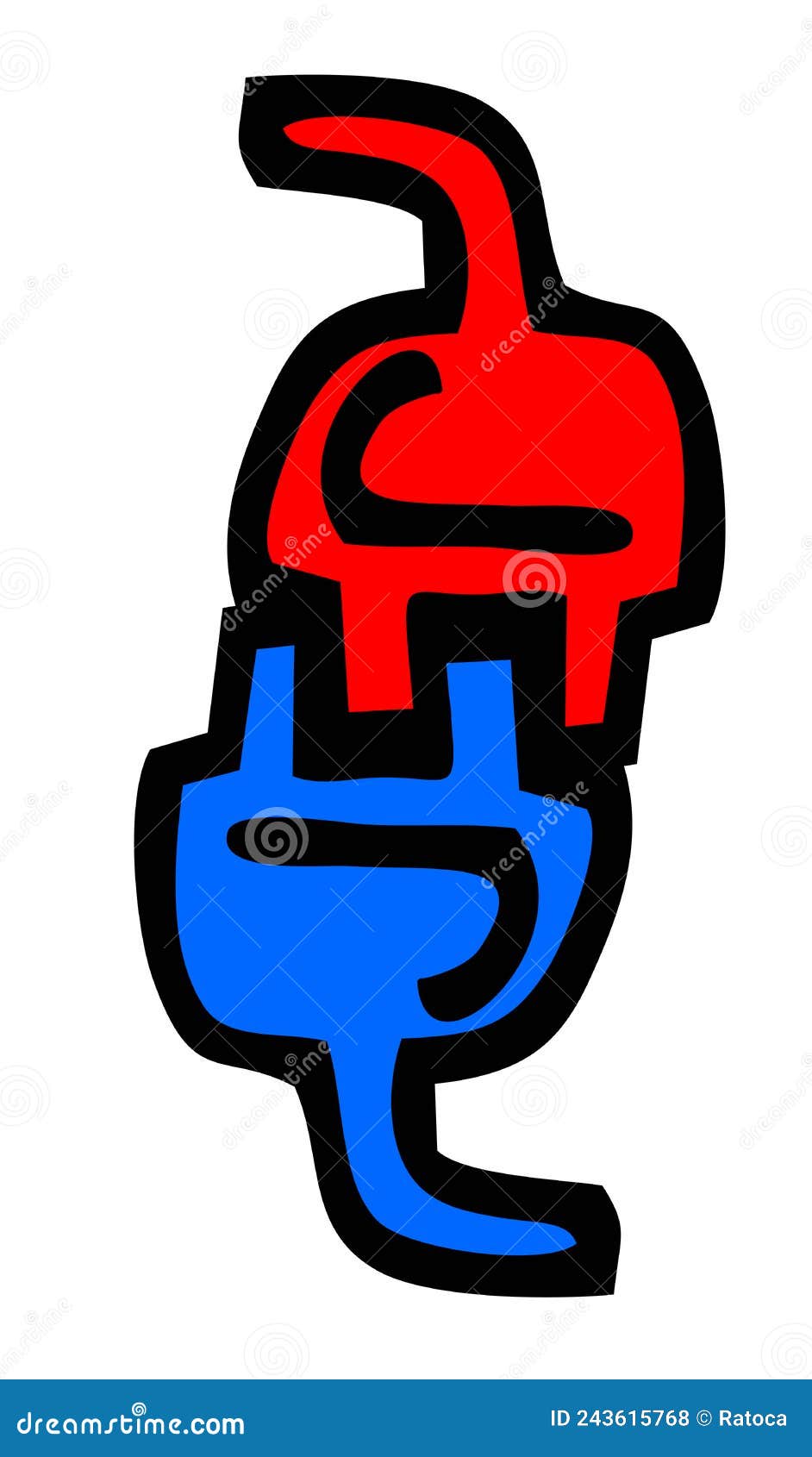 Red and blue icon stock vector. Illustration of wiring - 243615768