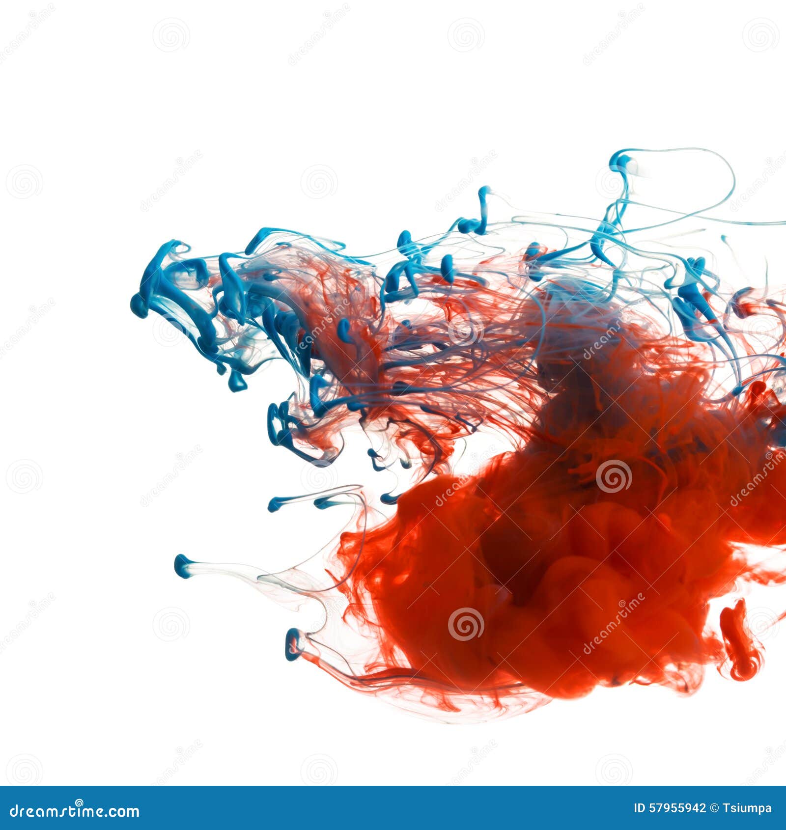 Red and blue ink stock photo. Image of flowing, painting - 57955942