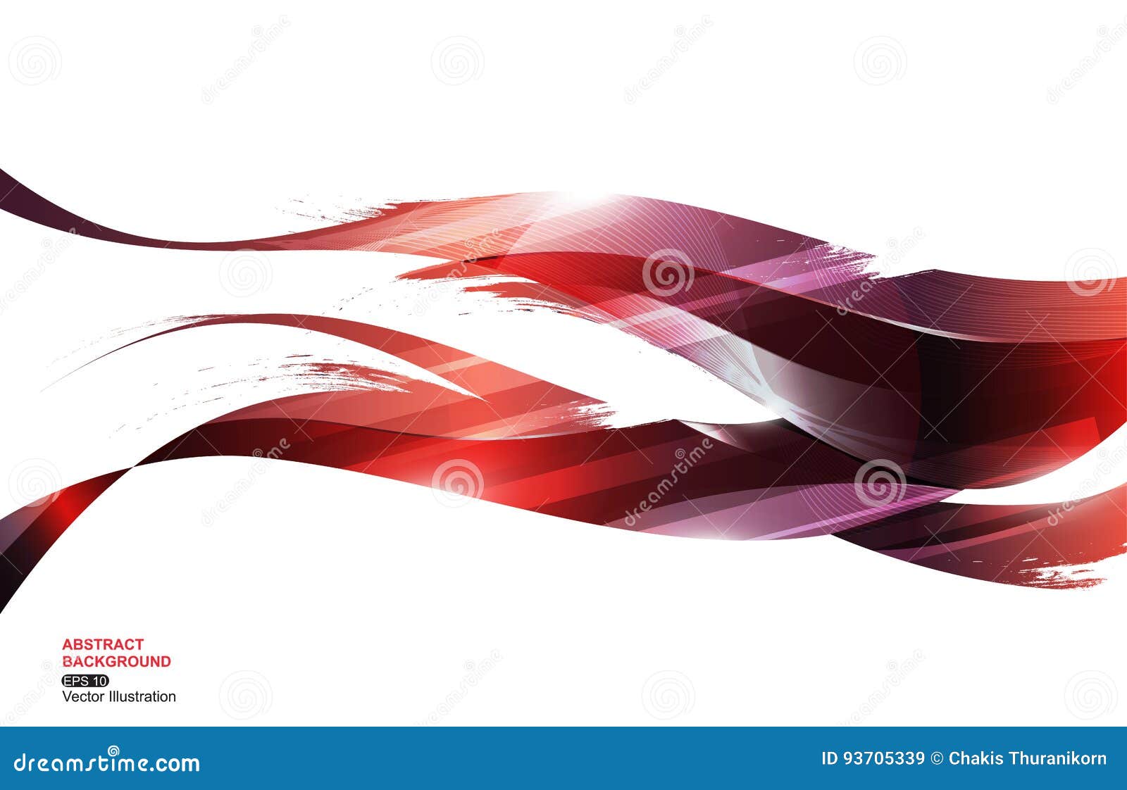 Red Blue Ink Stripe Wave Abstract Background, Concept Fire, Vector ...