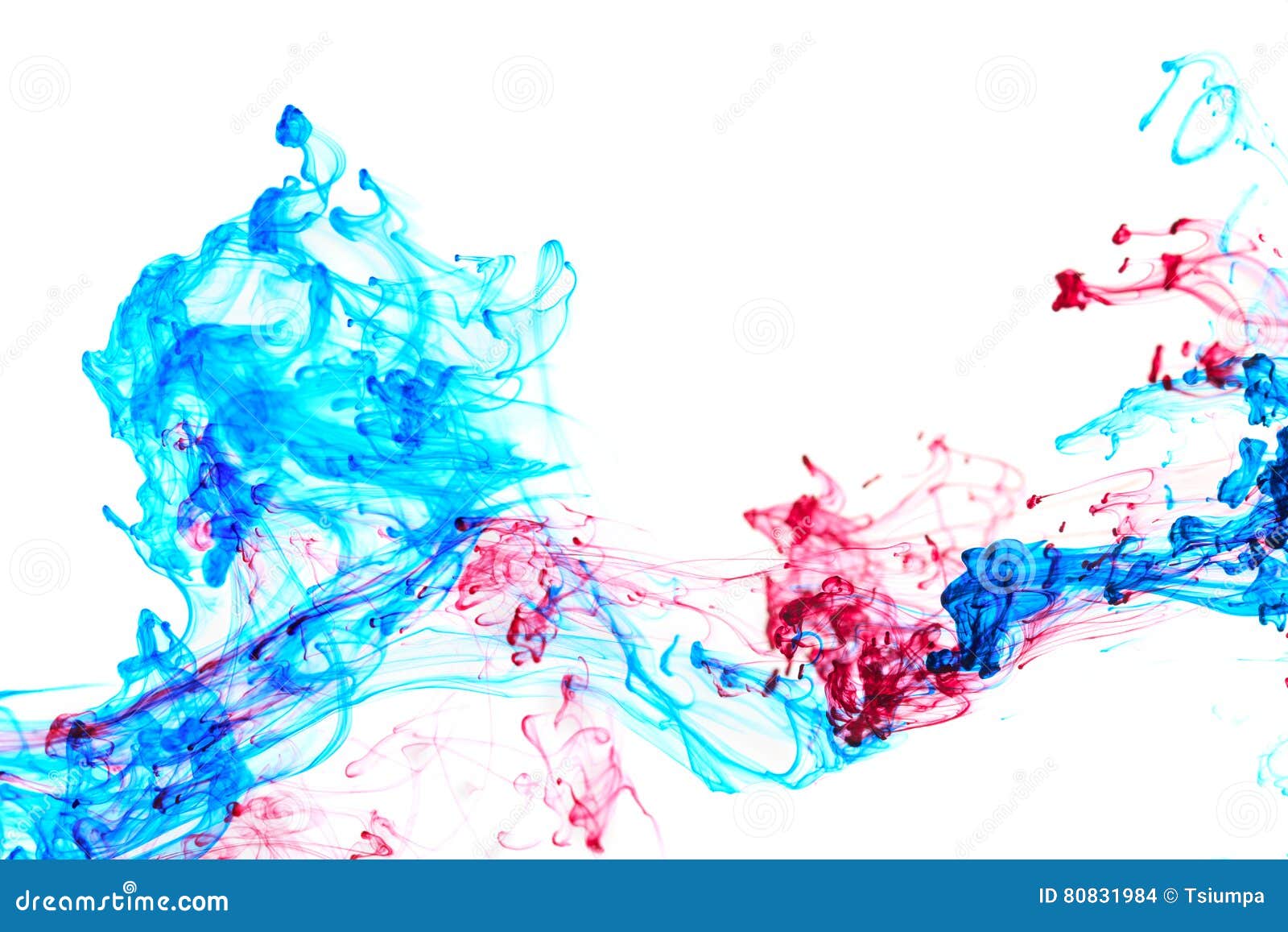Red and blue ink in water stock photo. Image of underwater - 80831984