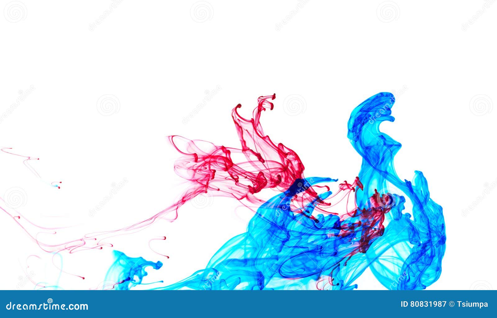 Red and blue ink in water stock image. Image of background - 80831987