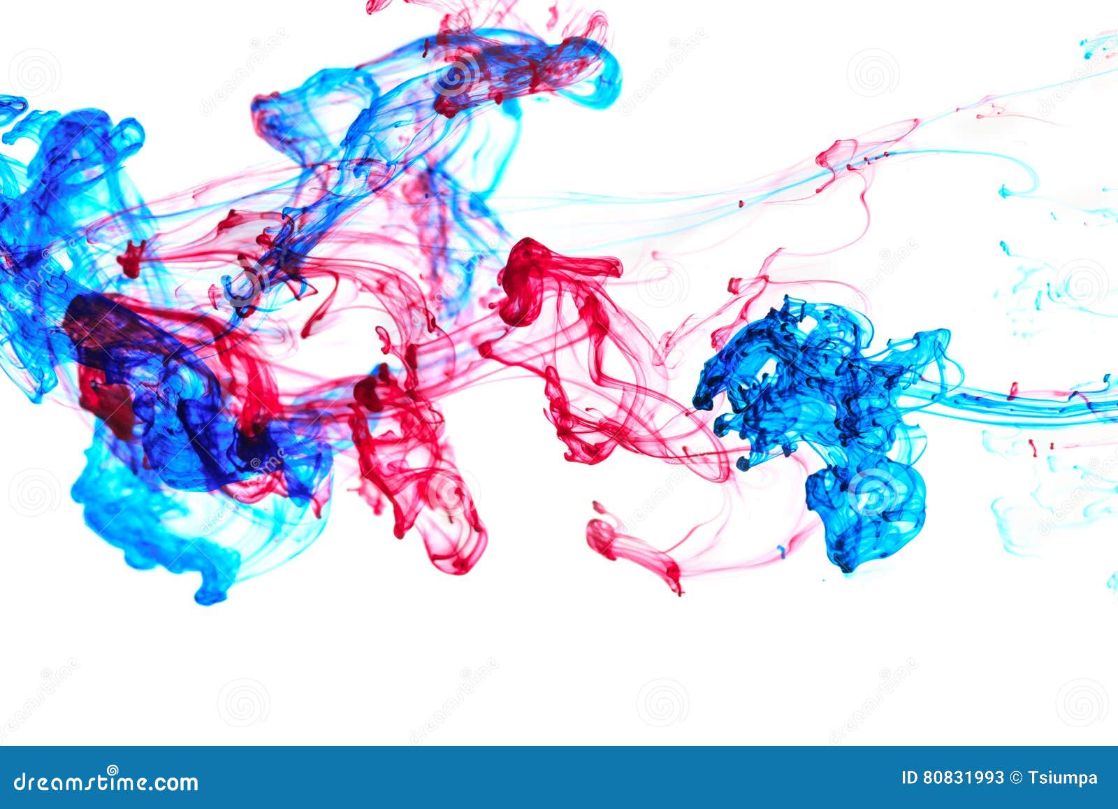 Red and blue ink in water stock illustration. Illustration of blue ...