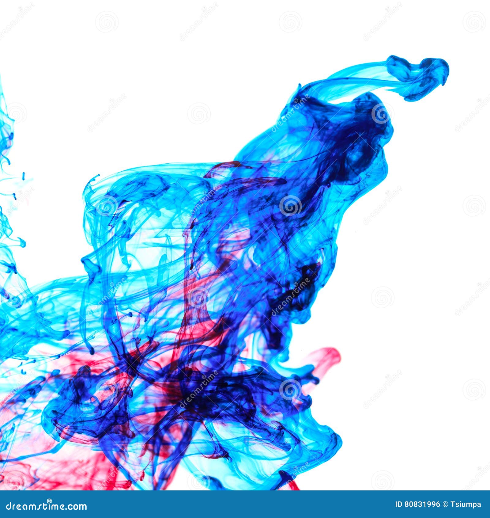 Red and blue ink in water stock photo. Image of chemistry - 80831996