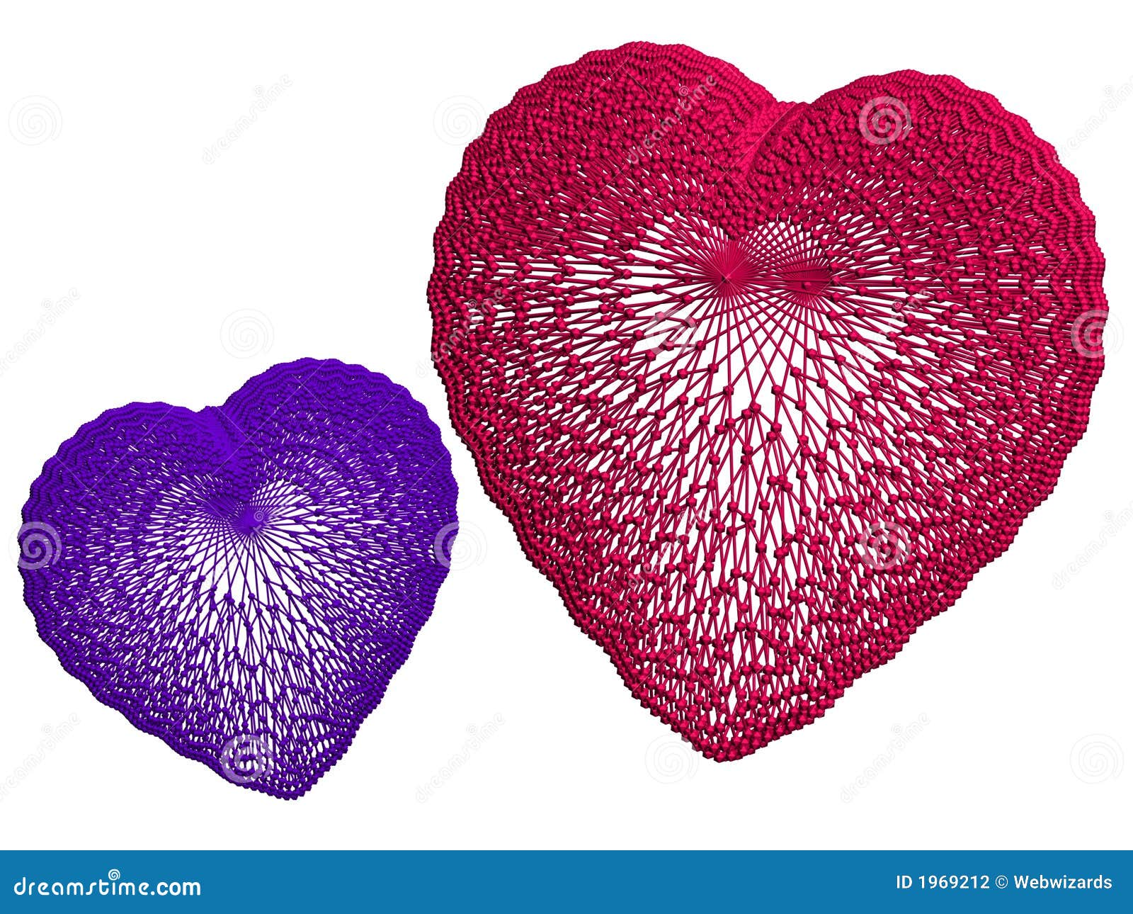 Red and blue lacy hearts stock illustration. Illustration of detail ...