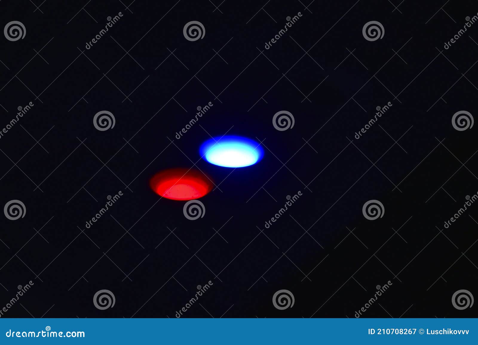 Red and Blue LED in the Dark Stock Image - Image of circle, color ...
