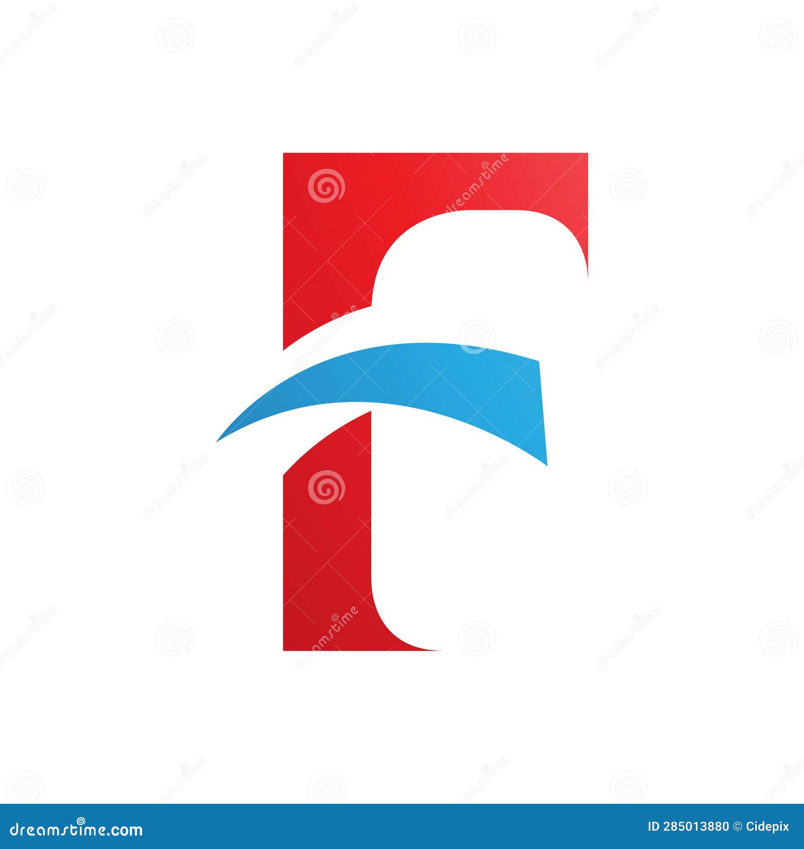 Red and Blue Letter F Icon with Pointy Tips Stock Vector - Illustration ...