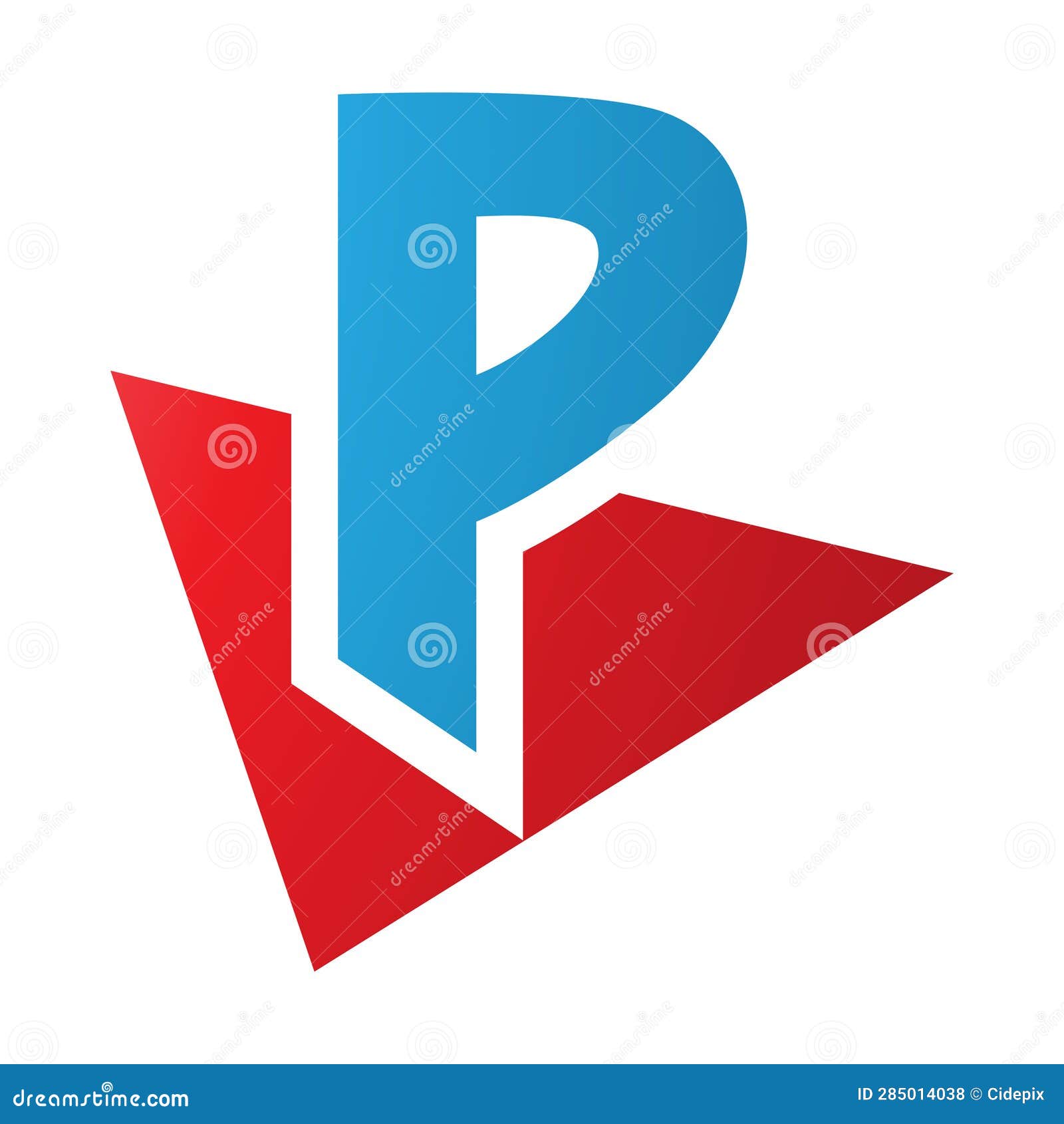 Red and Blue Letter P Icon with a Triangle Stock Vector - Illustration ...