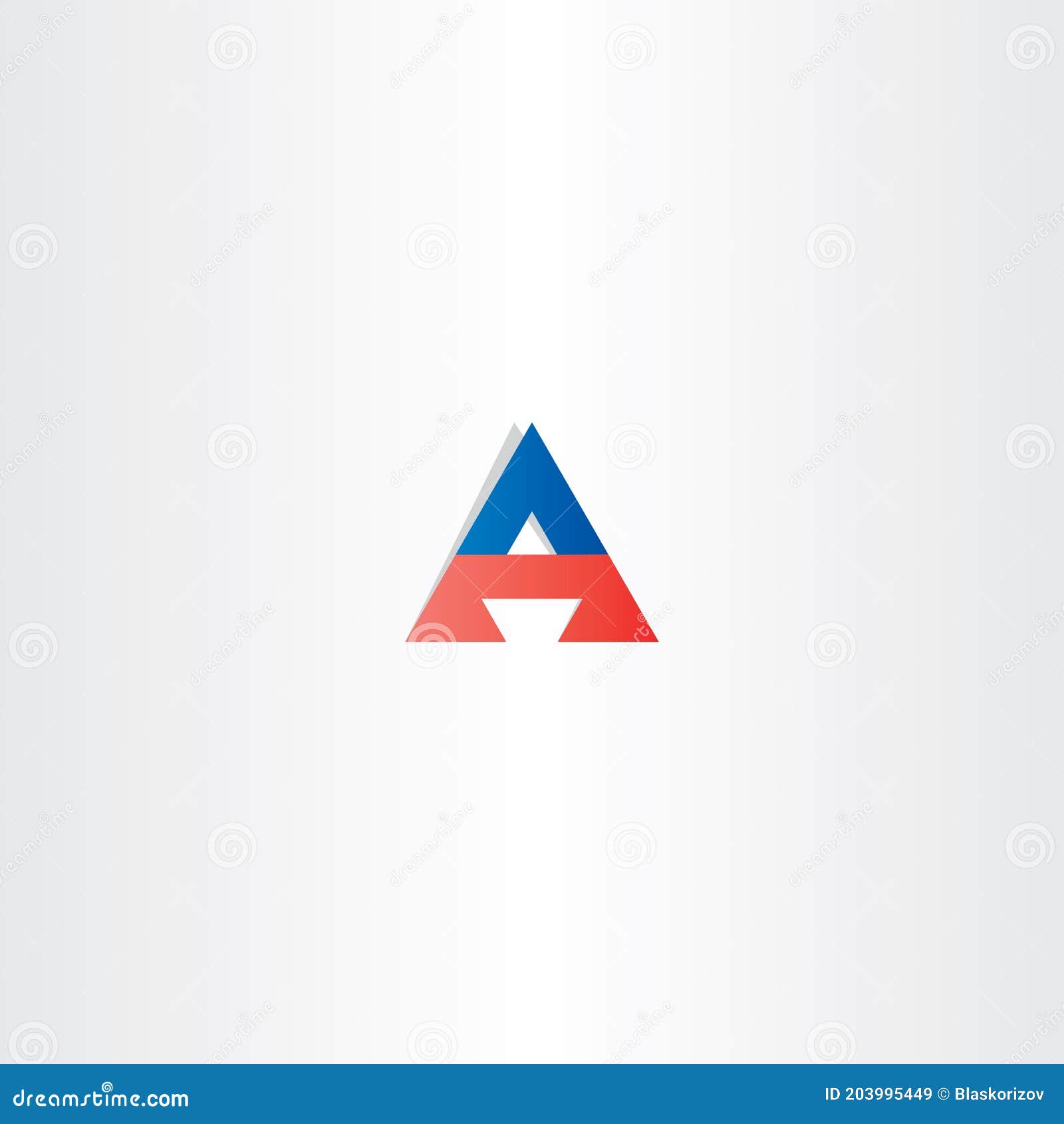 Red Blue Letter a Triangle Logotype Symbol Stock Vector - Illustration ...