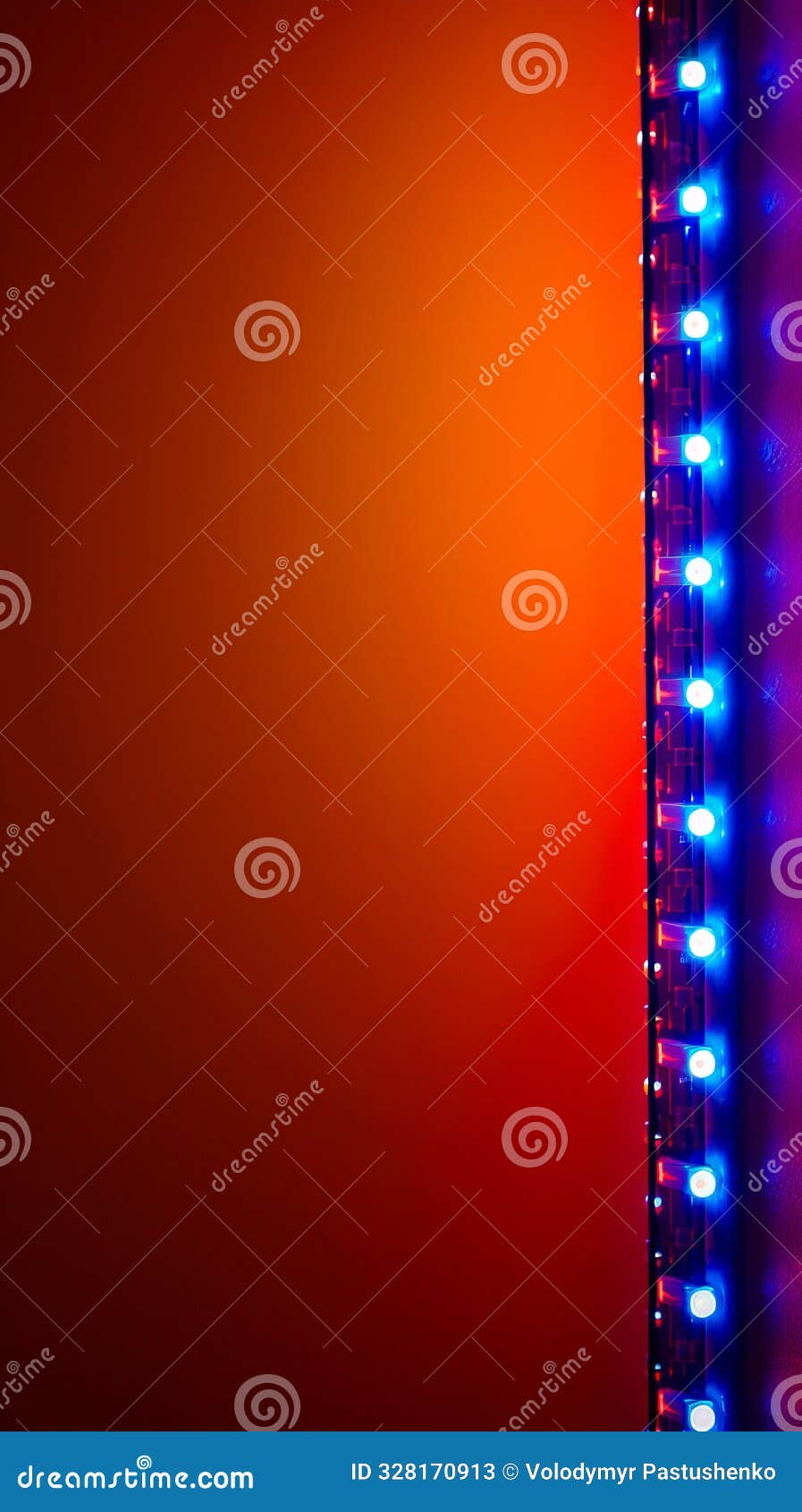 A Red and Blue Light Strip on a Red Background Stock Image - Image of ...