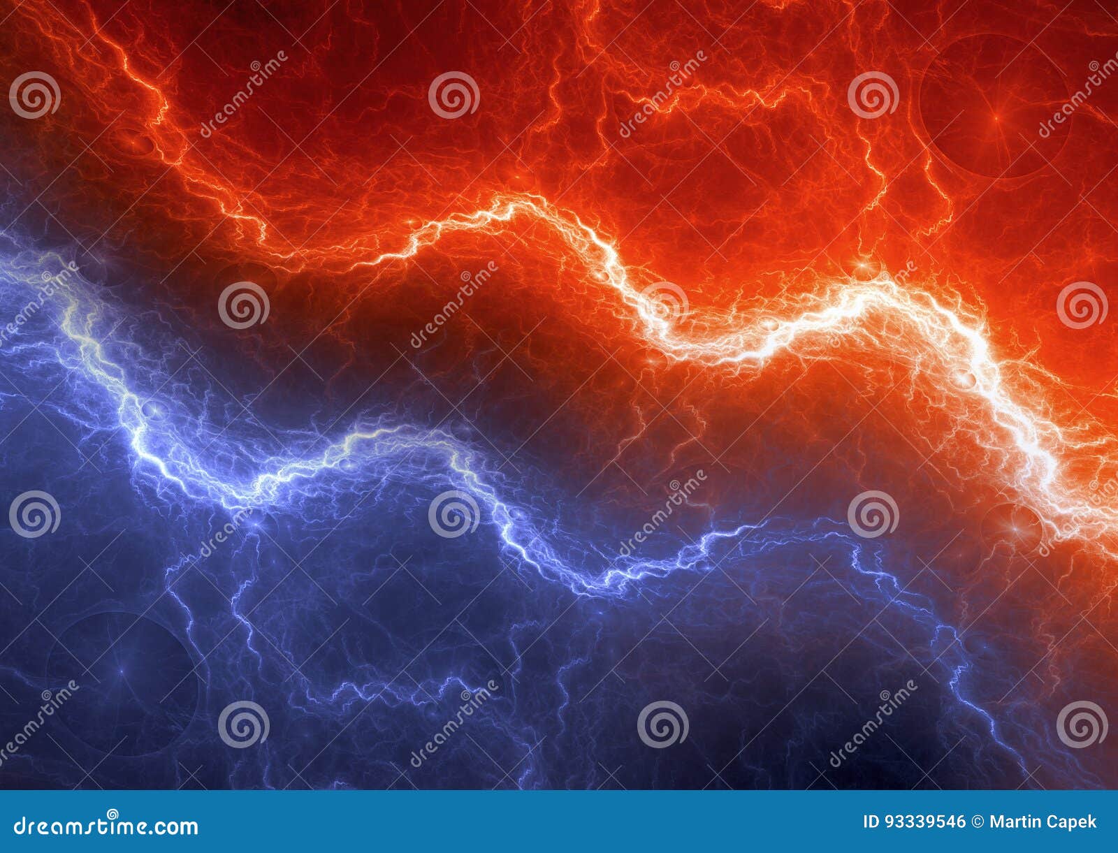 Red and blue lightning stock illustration. Illustration of design ...