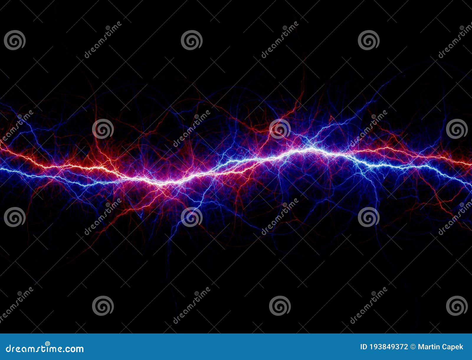 Red and Blue Lightning, Hot and Ice Plasma Stock Illustration ...